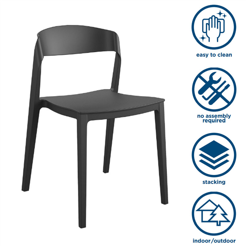 COSCO Outdoor/Indoor Stacking Resin Chair with Ribbon Back & Reviews ...