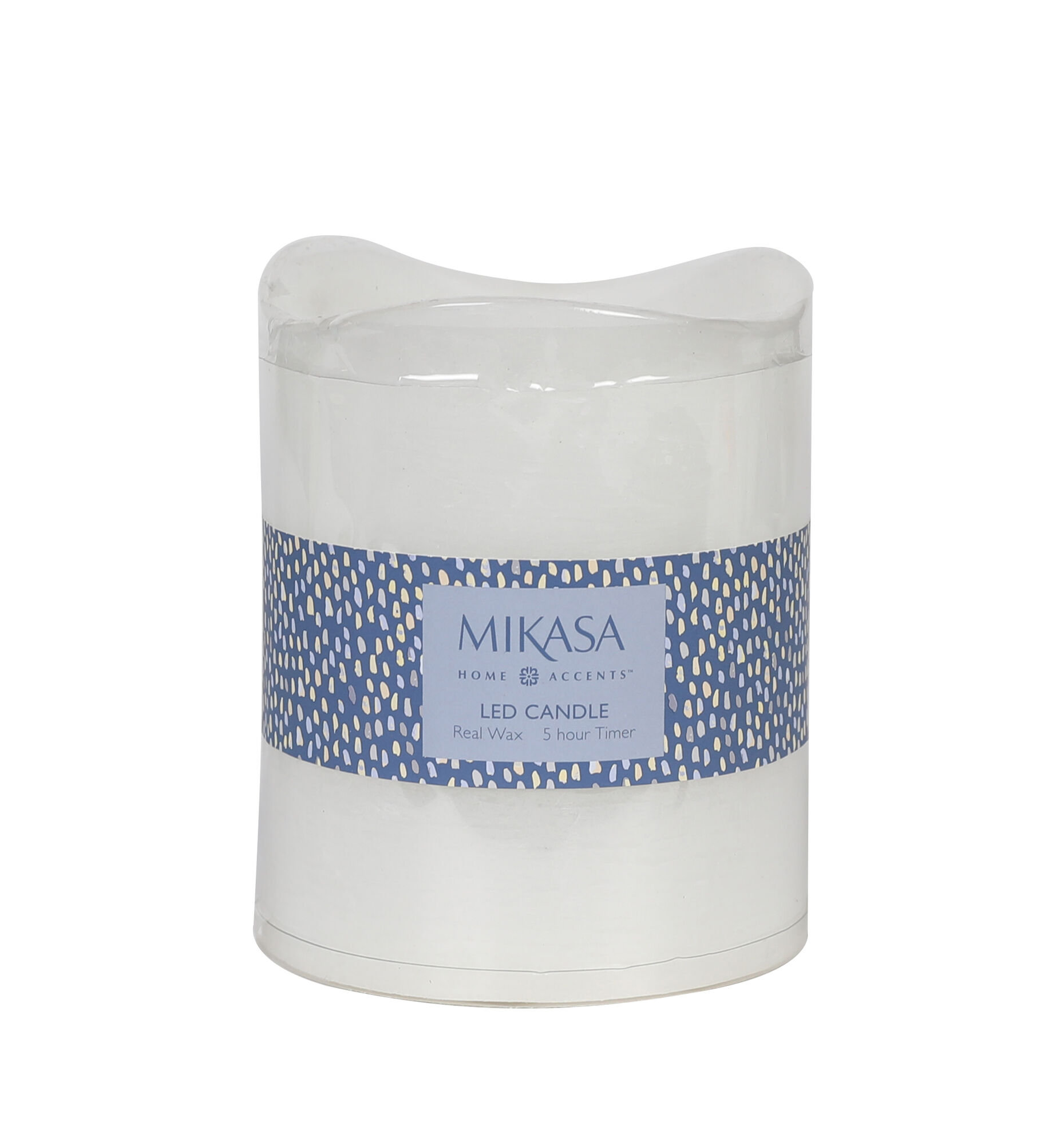 Mikasa Wavy Top LED Unscented Wax Flickering LED Pillar Candles ...