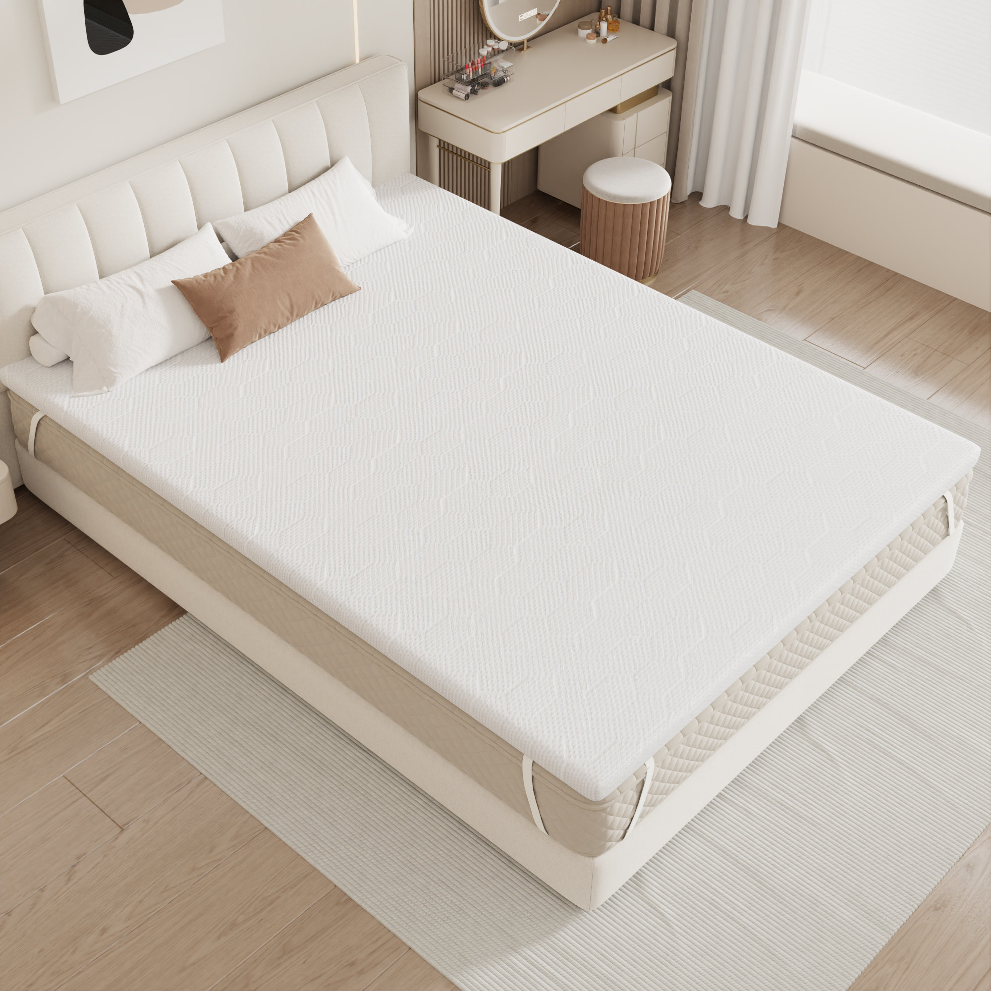 Alwyn Home Dual-Layer Gel Memory Foam Mattress Protector – Breathable ...