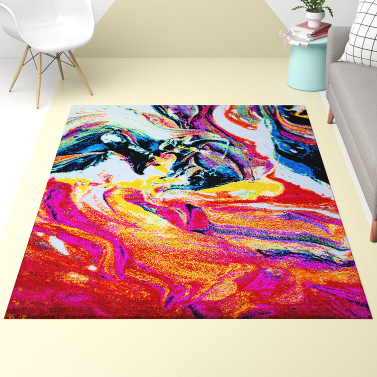 Wrought Studio Olgethorpe Abstract Rug & Reviews | Wayfair