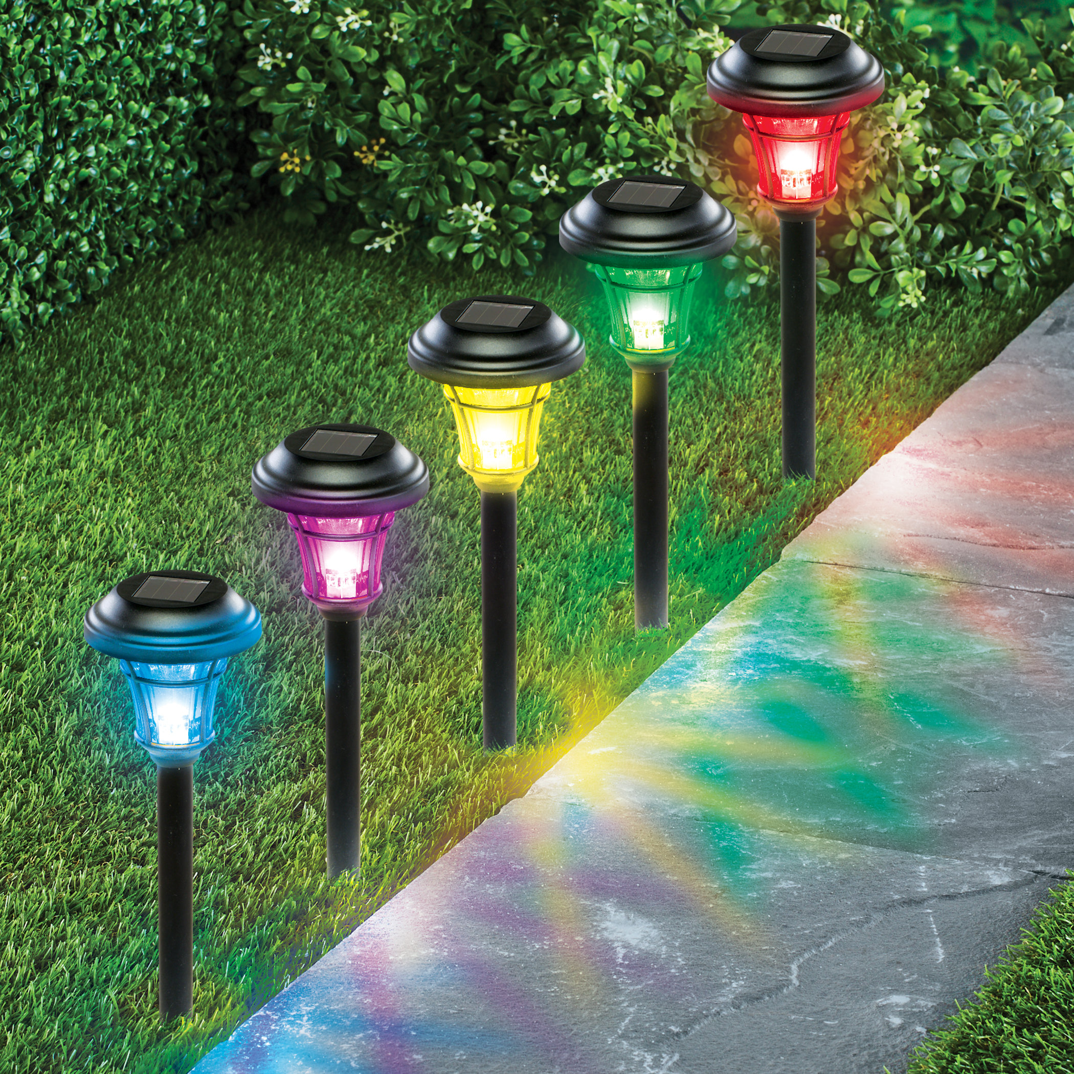 Arlmont & Co. Gira Solar Powered 5 Piece Pathway Set | Wayfair
