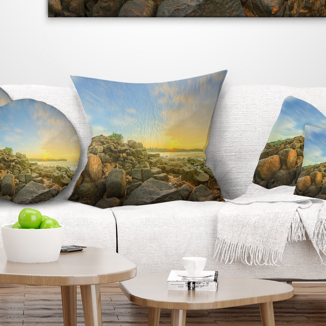 Design Art Landscape Printed Untouched Romantic Beach of Sri Lanka ...