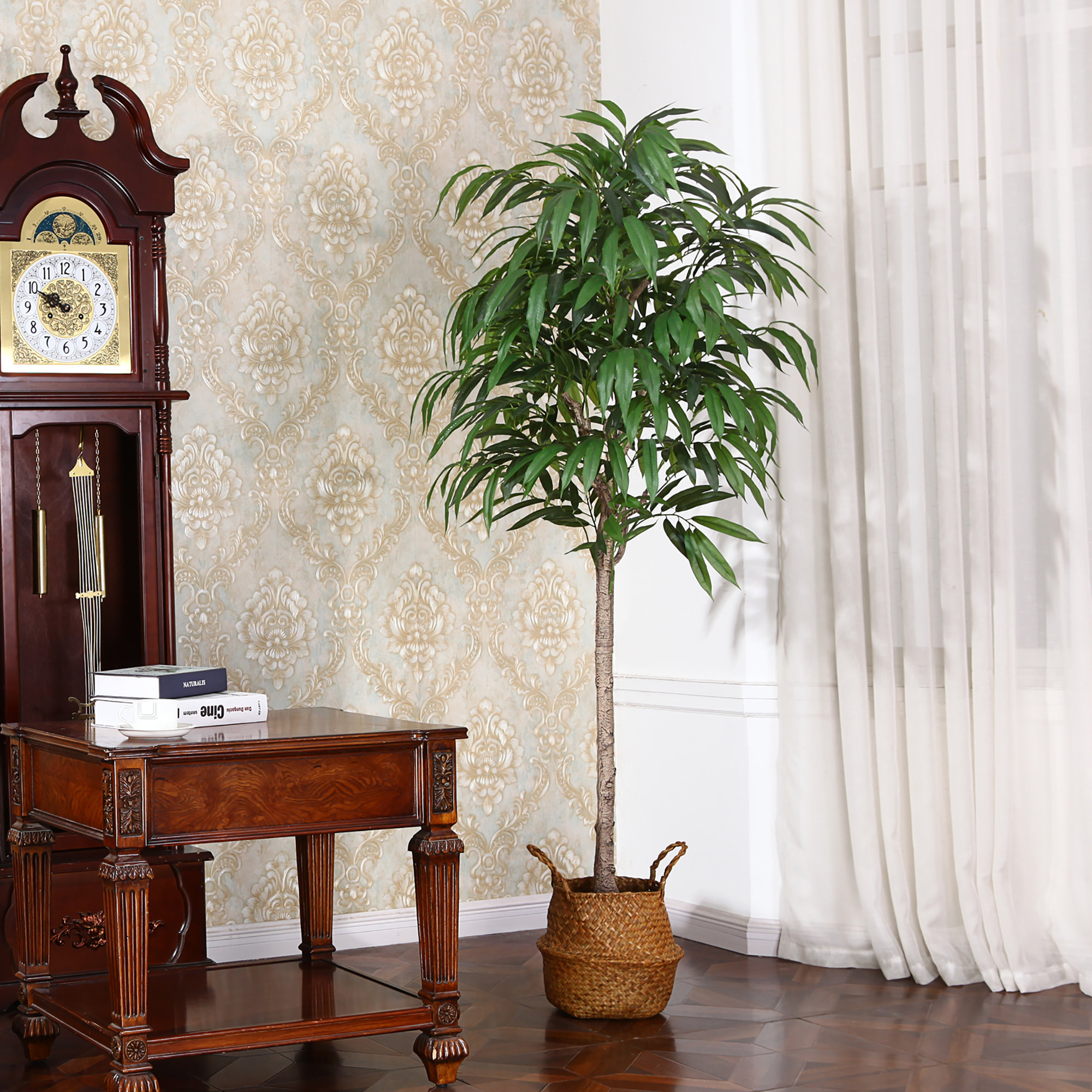 Primrue Adcock Artificial Willow Tree In Basket, Fake Silver Willow ...