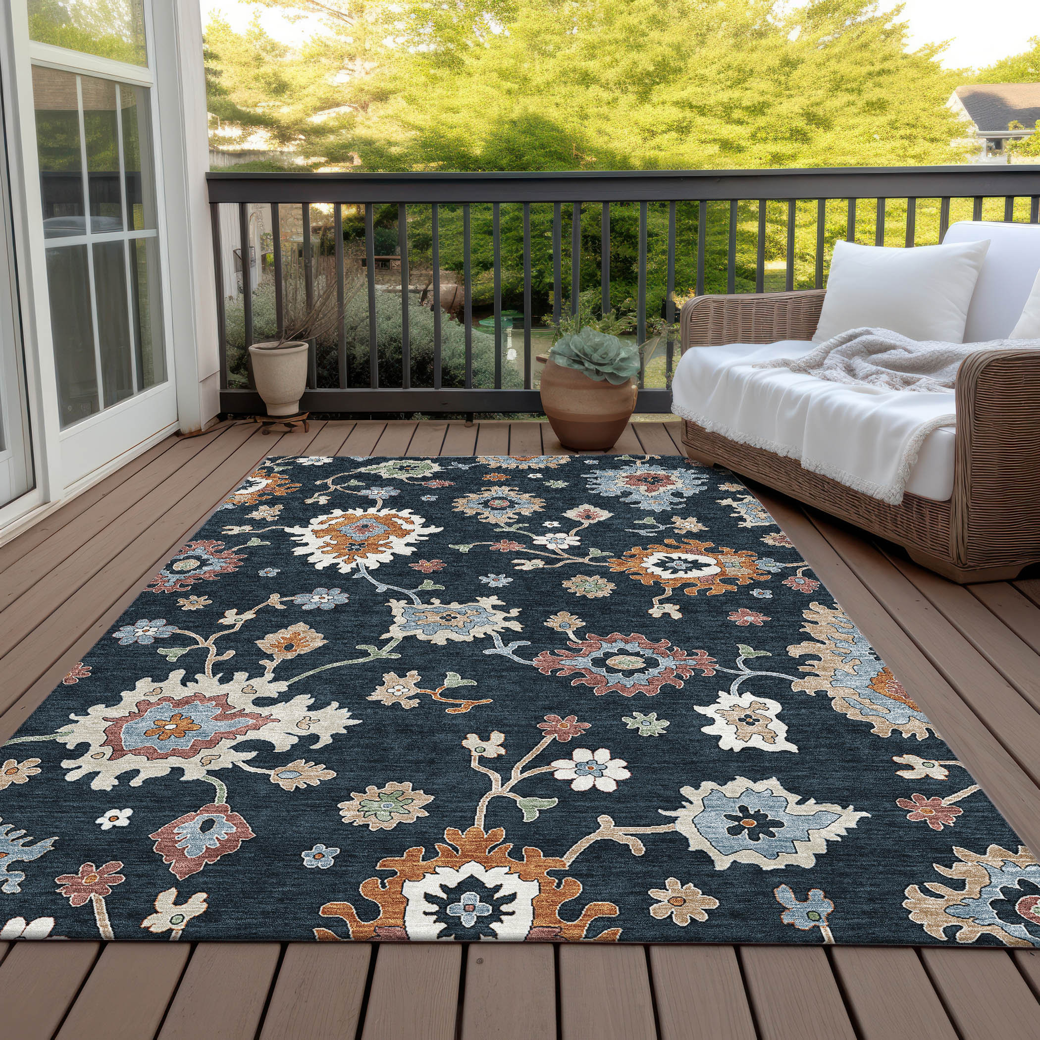 Langley Street Lummus Indoor/Outdoor Area Rug with Non-Slip Backing ...