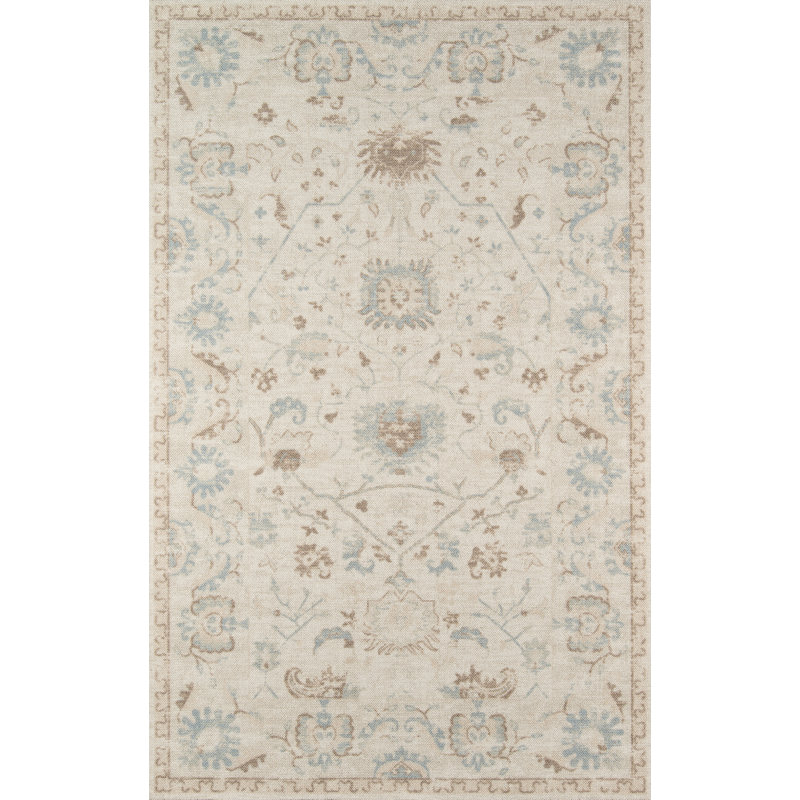 Kelly Clarkson Home Elaina Machine Woven Beige/Blue Rug & Reviews | Wayfair
