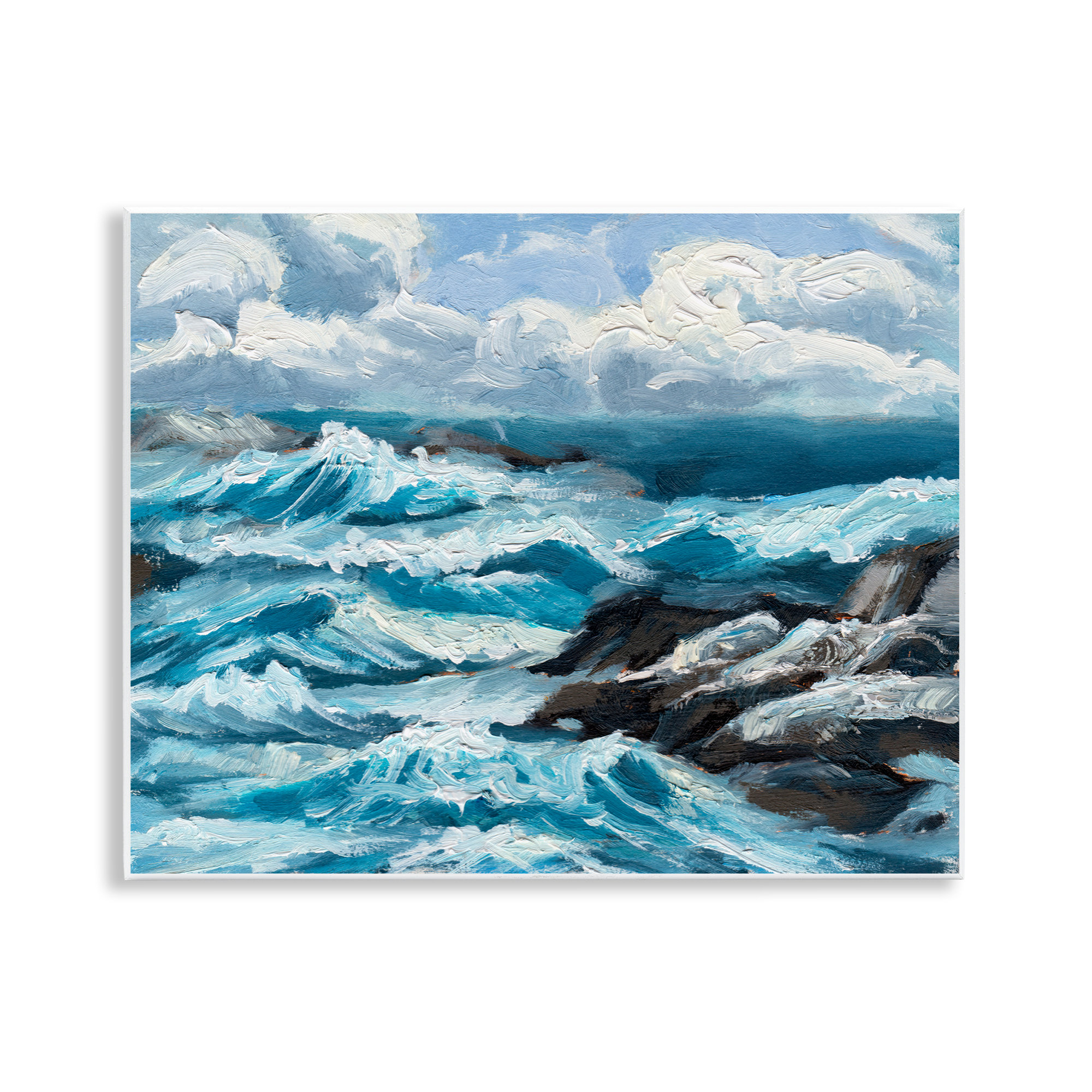 Breakwater Bay Rough Sea Waves Splash Wall Plaque Art by Melissa Wang ...