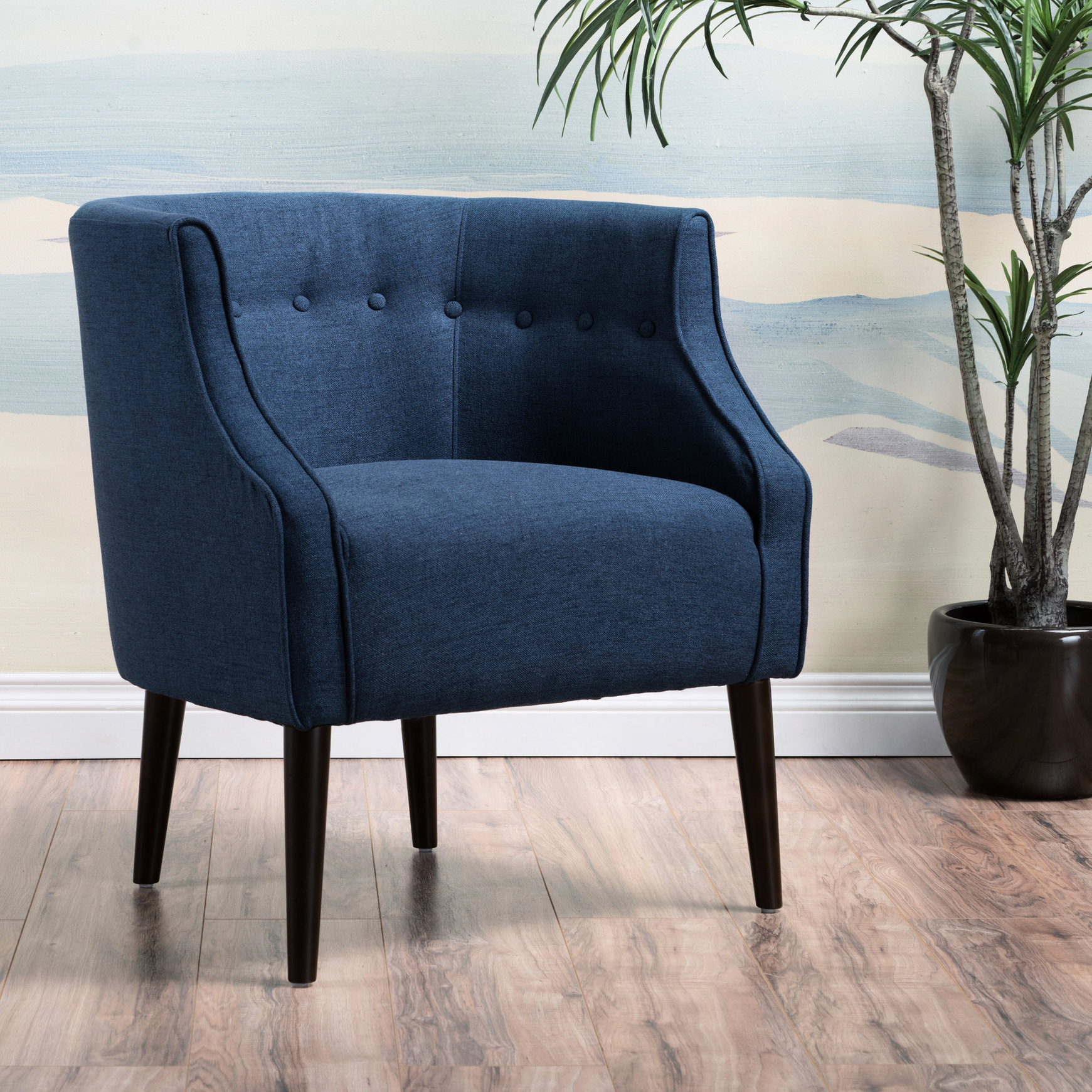 Lark Manor Comfortable Seat - Fabric, Soft, Tapered Legs Charming Club ...