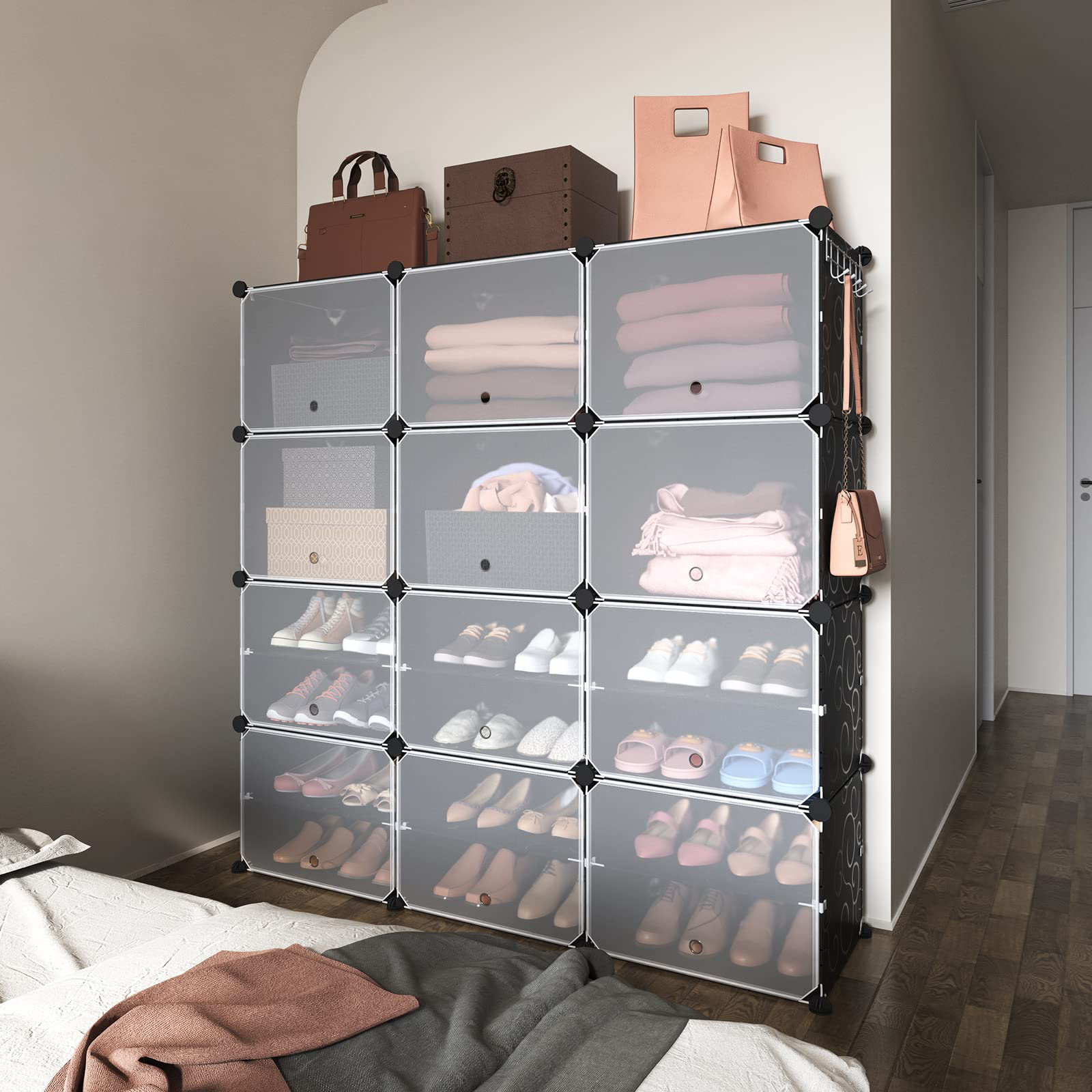 Rebrilliant Range-chaussures à 8 niveaux avec 48 paires de rangement ...