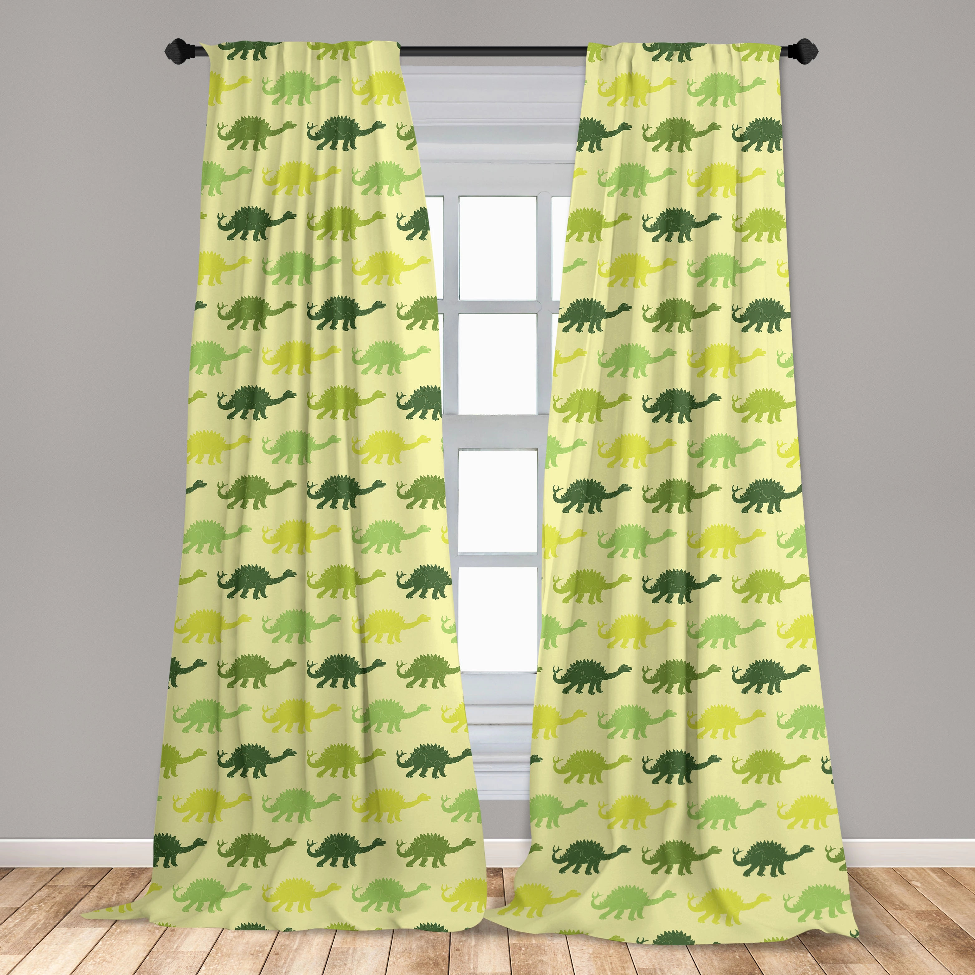 East Urban Home Dinosaur Semi-Sheer Rod Pocket Sliding Panel | Wayfair