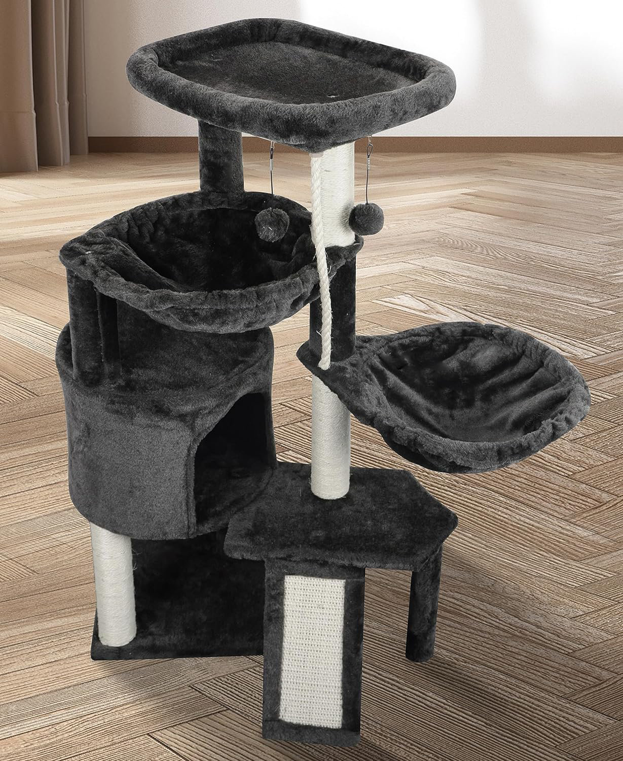 Archie & Oscar™ Three Layer Cat Tree with Cat Condo and Two Hammocks ...