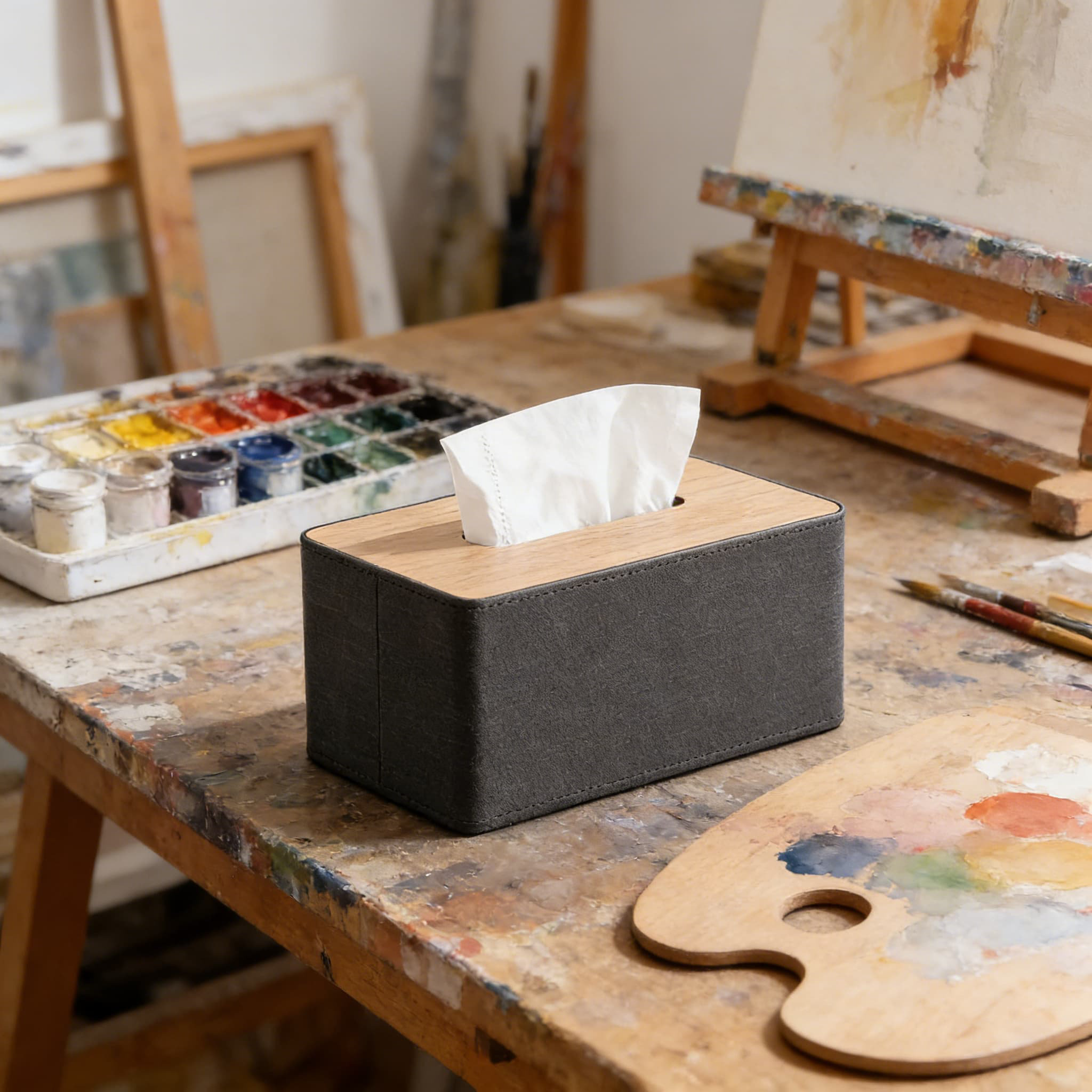 Rebrilliant PU Leather Tissue Box Cover Holder For Home And Office ...