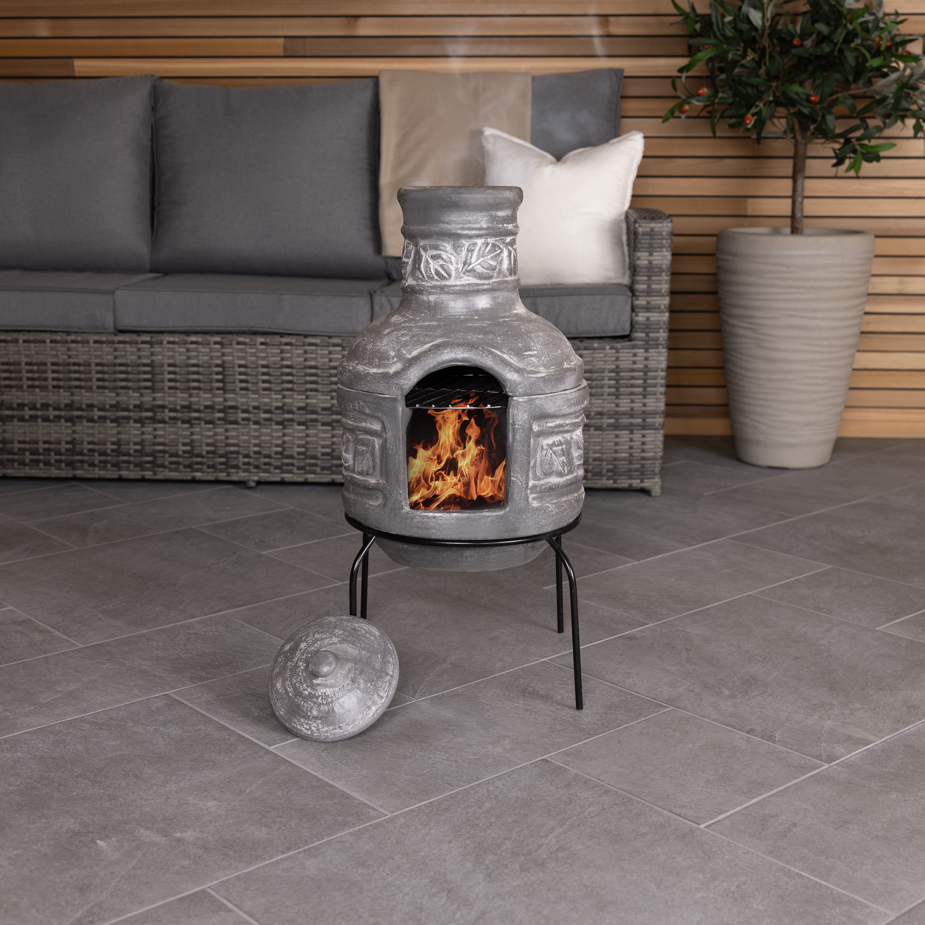 Brambly Cottage Cylinder Wood Burning Chimnea with Lid | Wayfair.co.uk