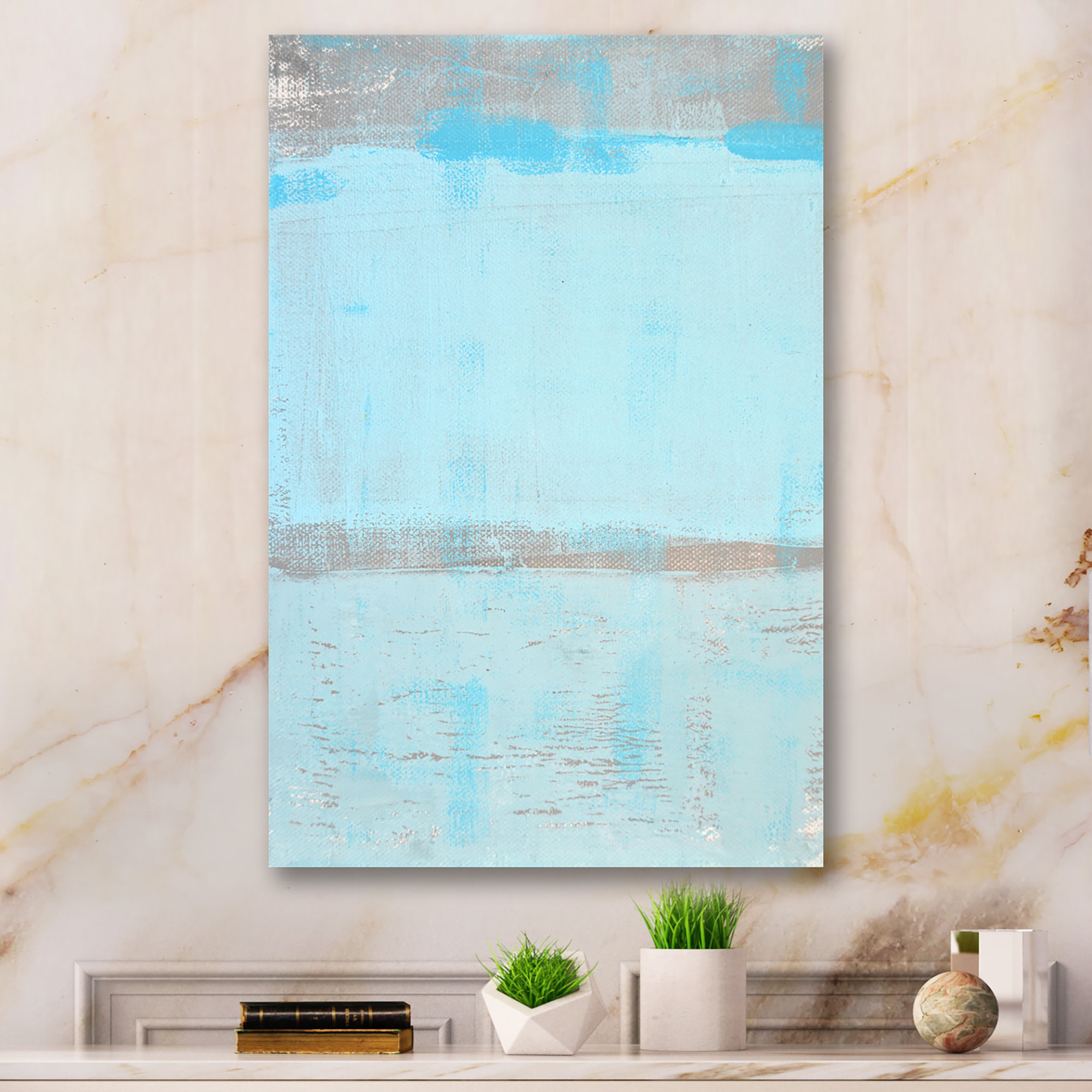 Wrought Studio™ Aqua And Gray Colorfields - Modern & Contemporary ...