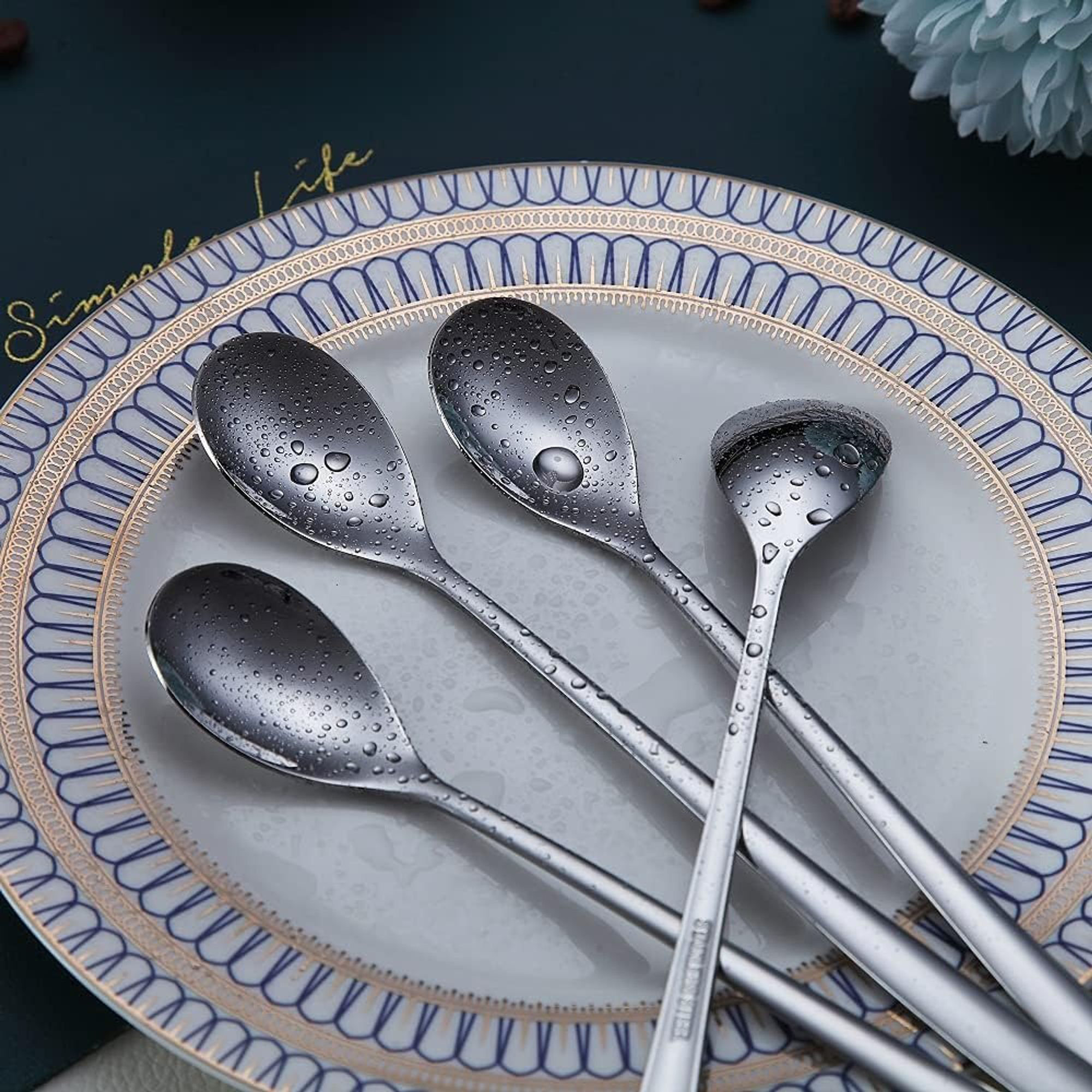 Ebern Designs Long Handle Spoon, Coffee Stirrers, Premium Stainless ...