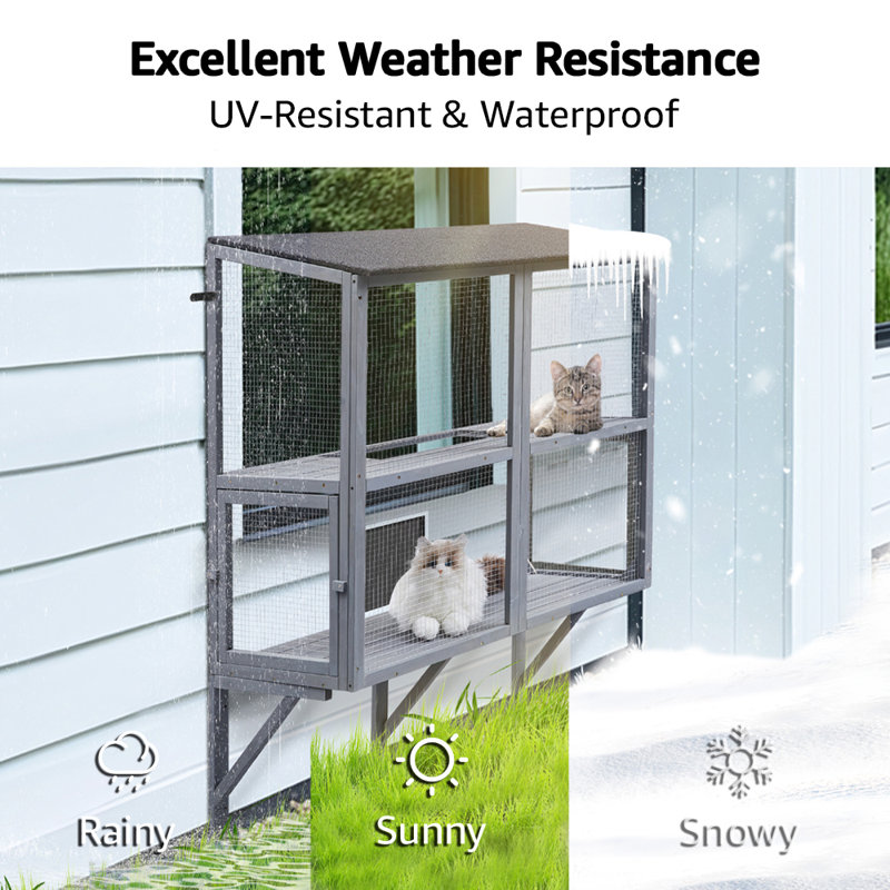 Archie & Oscar™ 2 Tiers Window Box Enclosure For Multiple Indoor Cats ...