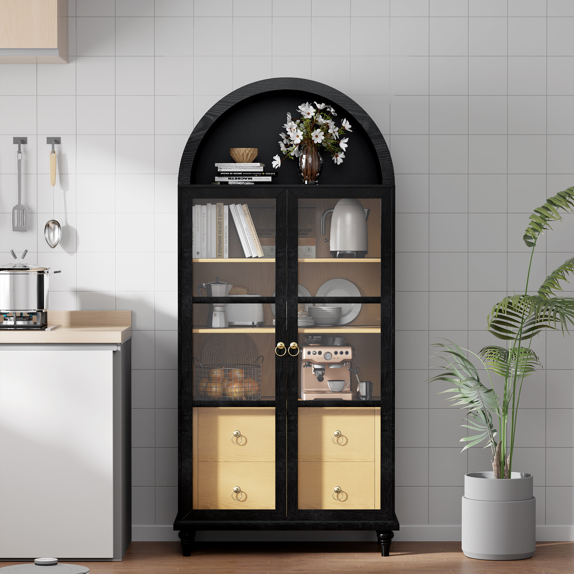 Charlton Home Arched Display Cabinet - Wayfair Canada