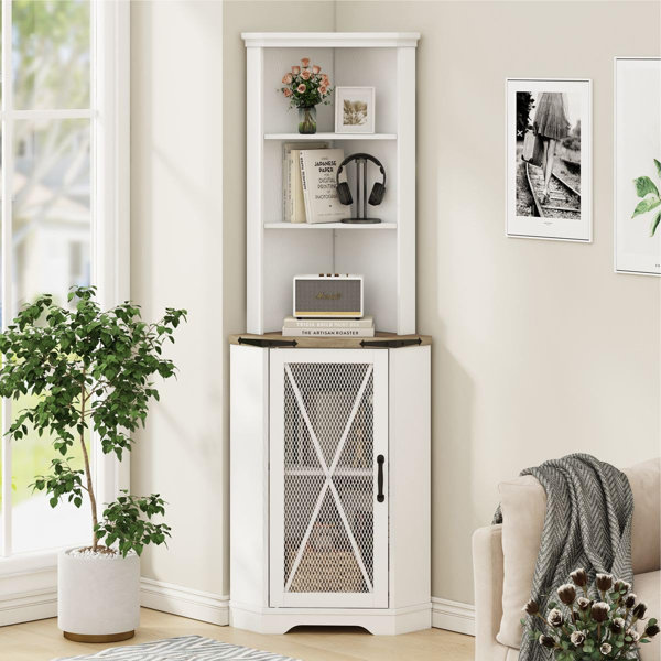 corner bar unit white