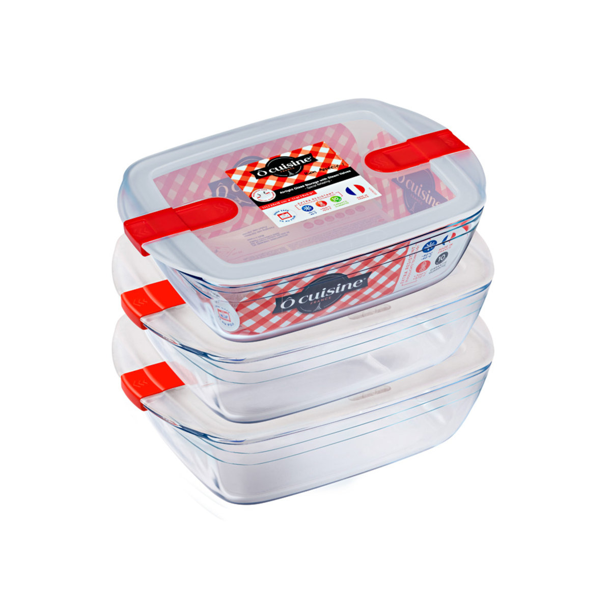 Ôcuisine Glass Food Storage - Set of 3 Containers and 3 Lids - Wayfair ...