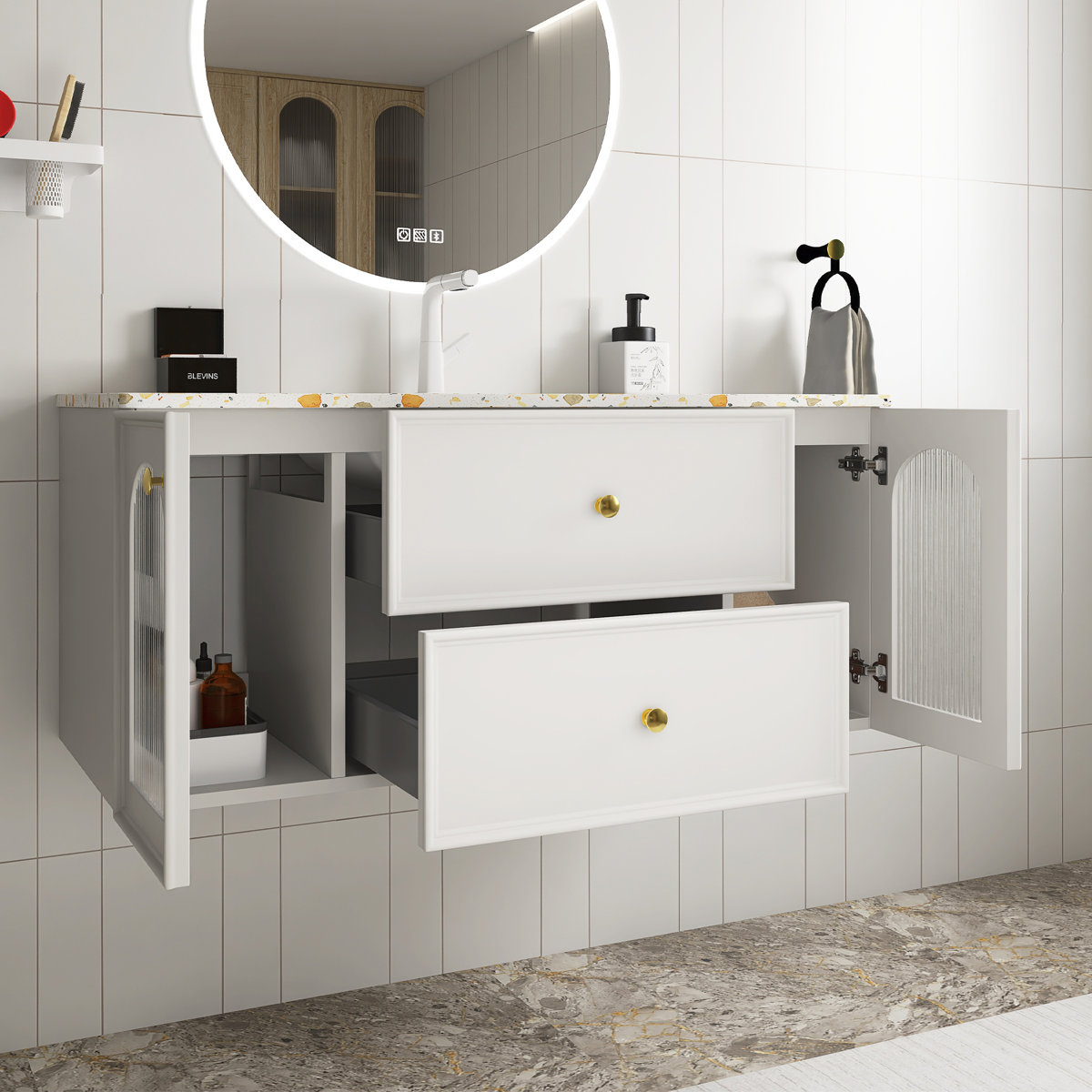 Mercer41 Eugonda 48'' Single Bathroom Vanity with Terrazzo Top | Wayfair