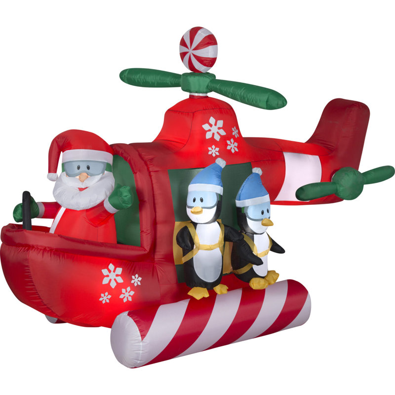 Gemmy Industries Santa Claus and Penguins Inflatable | Wayfair