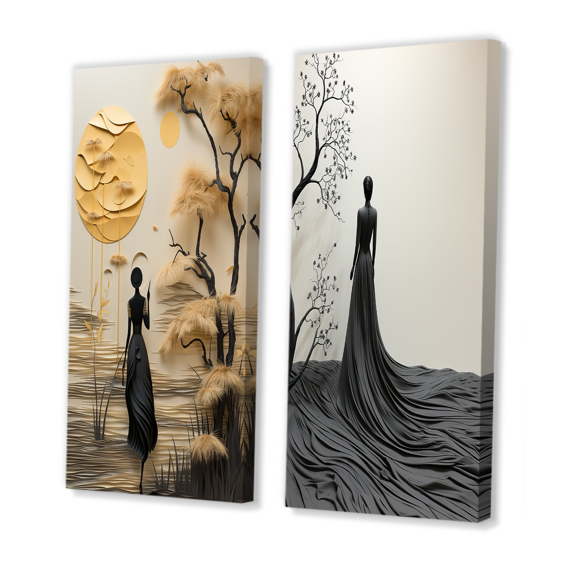 Lark Manor™ Oslo Obscure Grey Woman Dress I - Woman Wall Art Prints Set ...