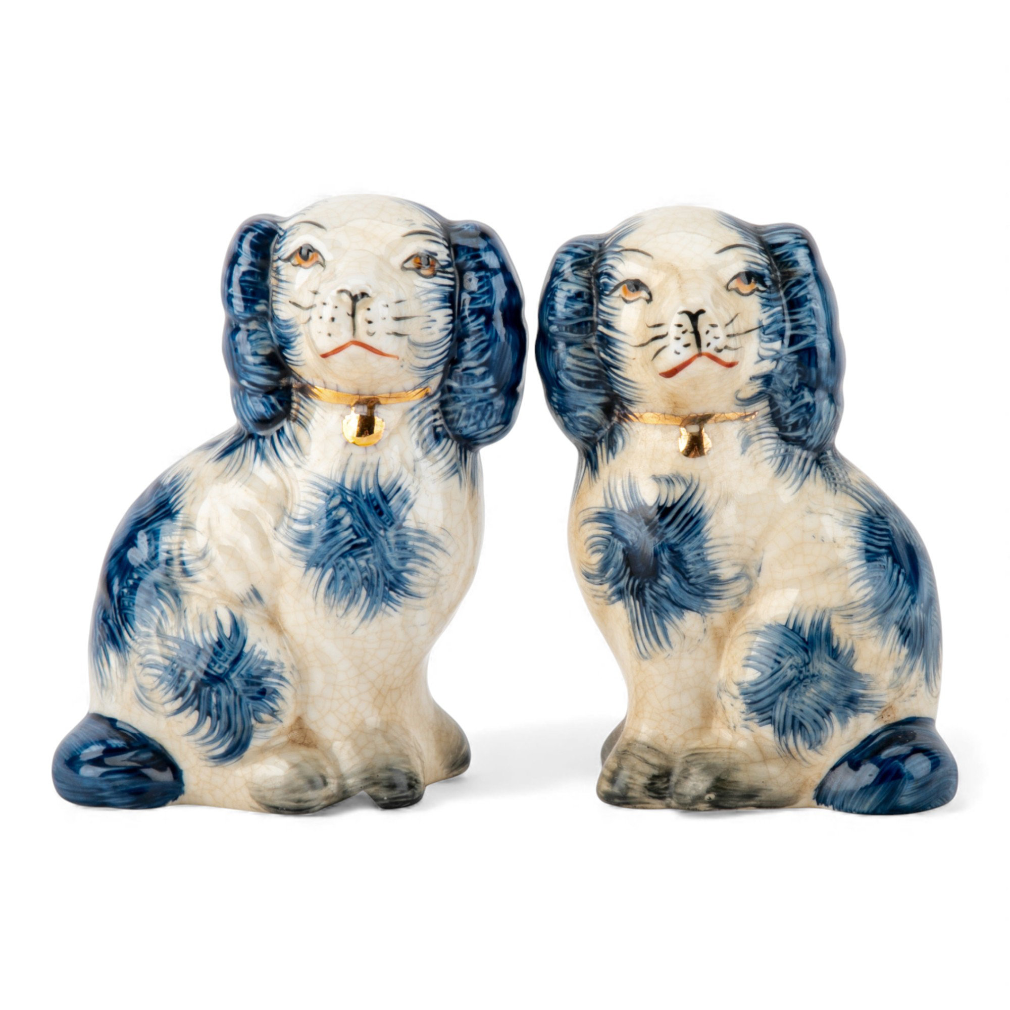 Danny's Fine Porcelain Small Blue Staffordshire Style Dog Figurines ...