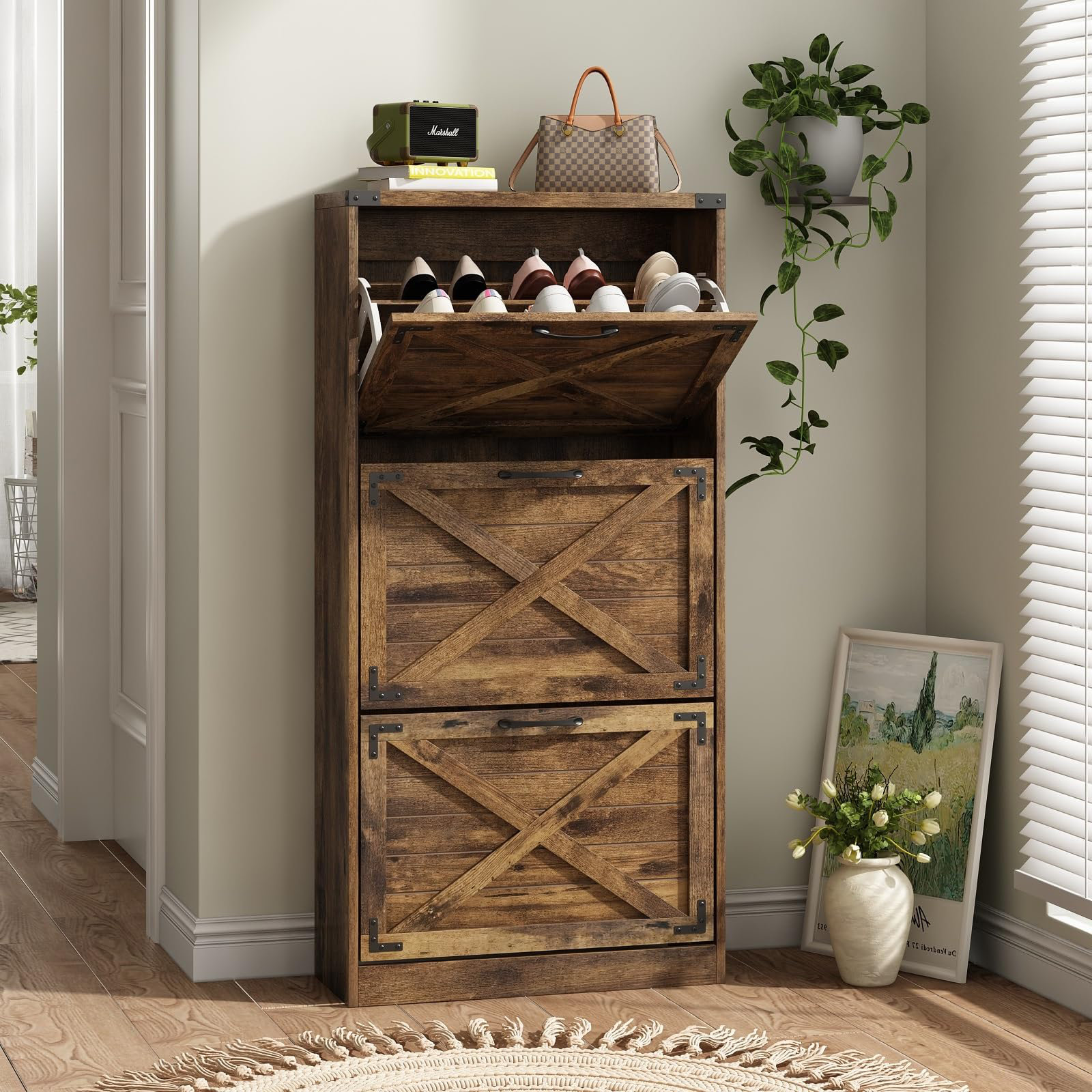 Loon Peak 15 Pair Shoe Storage Cabinet - Wayfair Canada