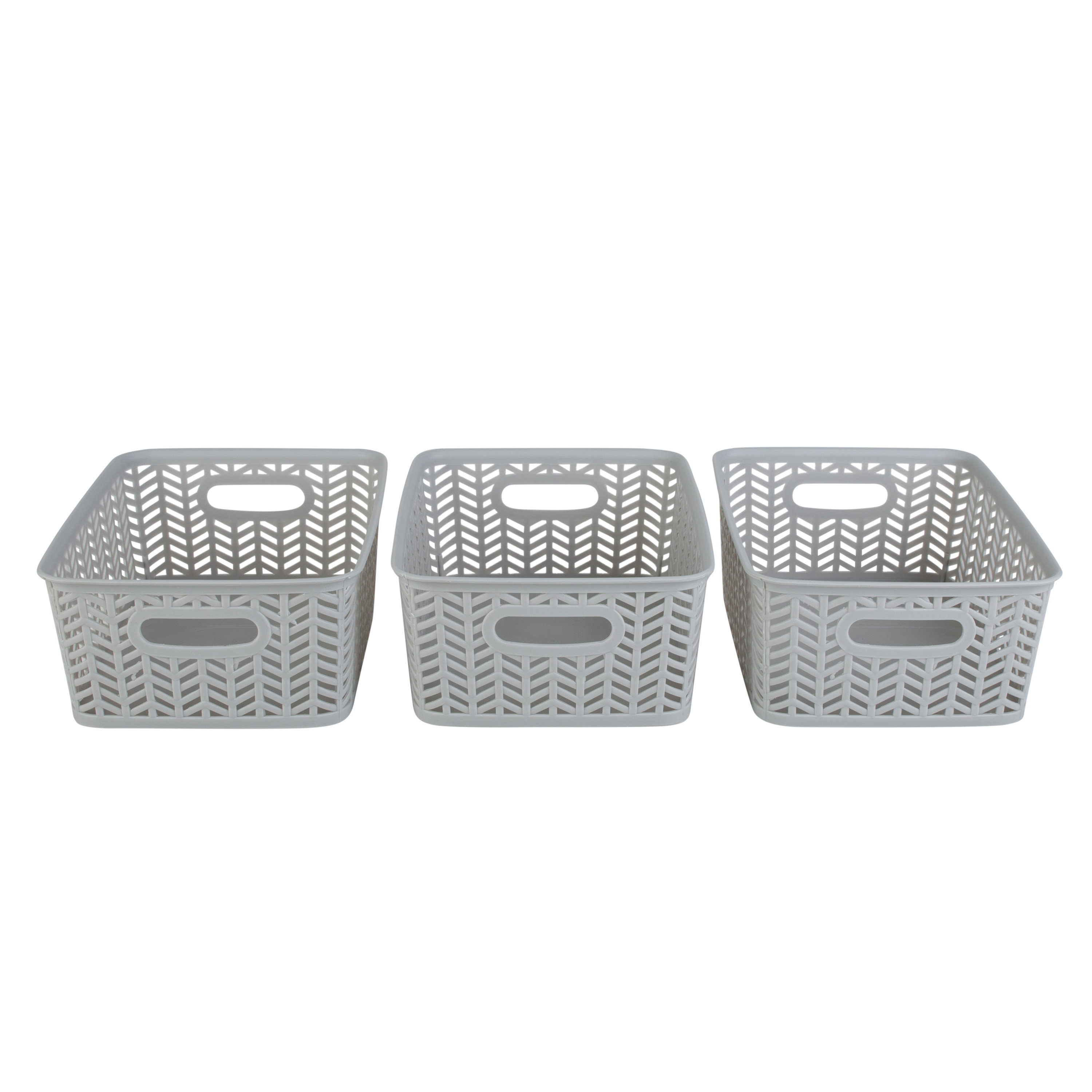 Ebern Designs Small Herringbone Plastic Basket & Reviews | Wayfair