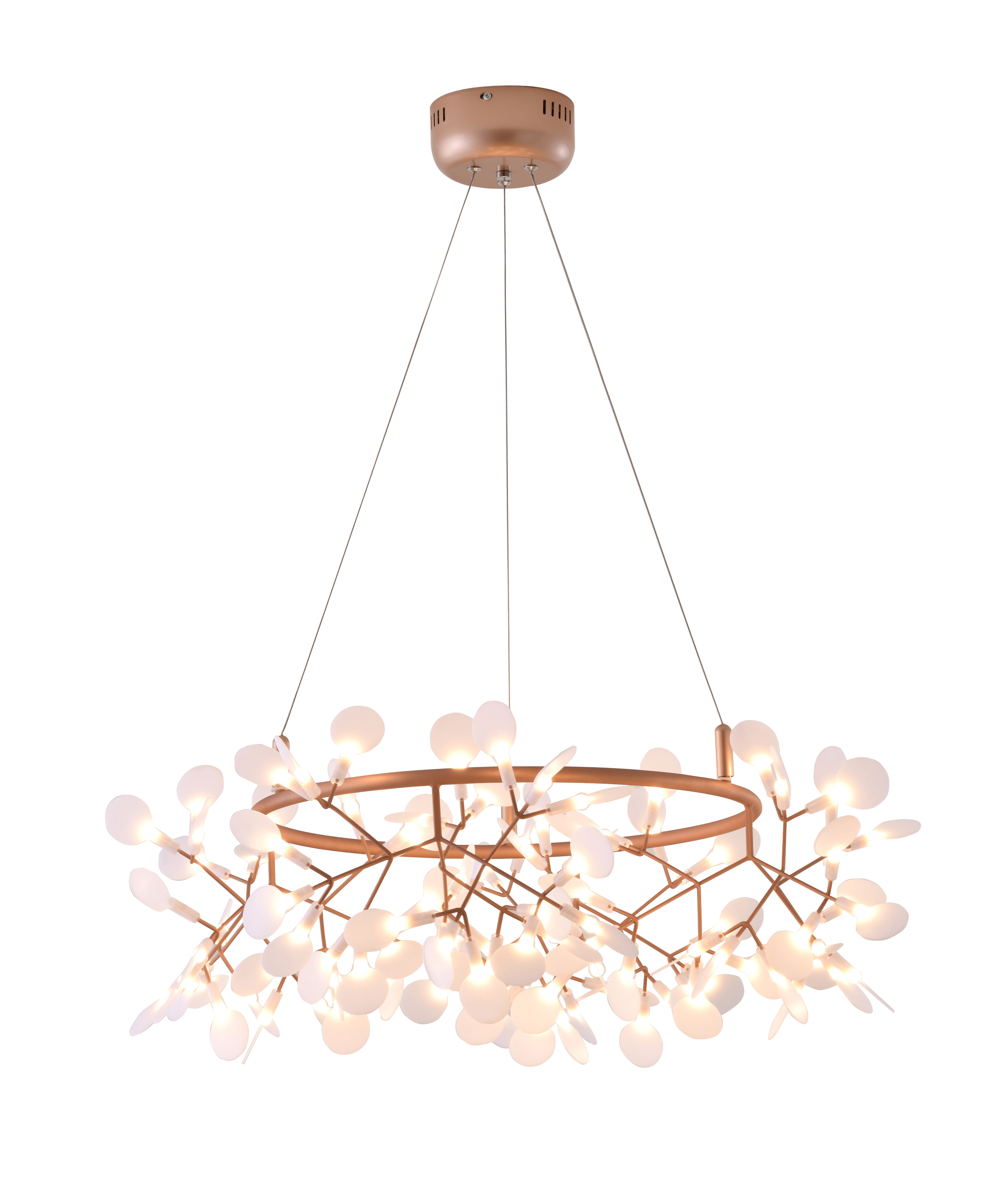 Everly Quinn Safiye LED Gold Transitional Acrylic Petal Chandelier ...