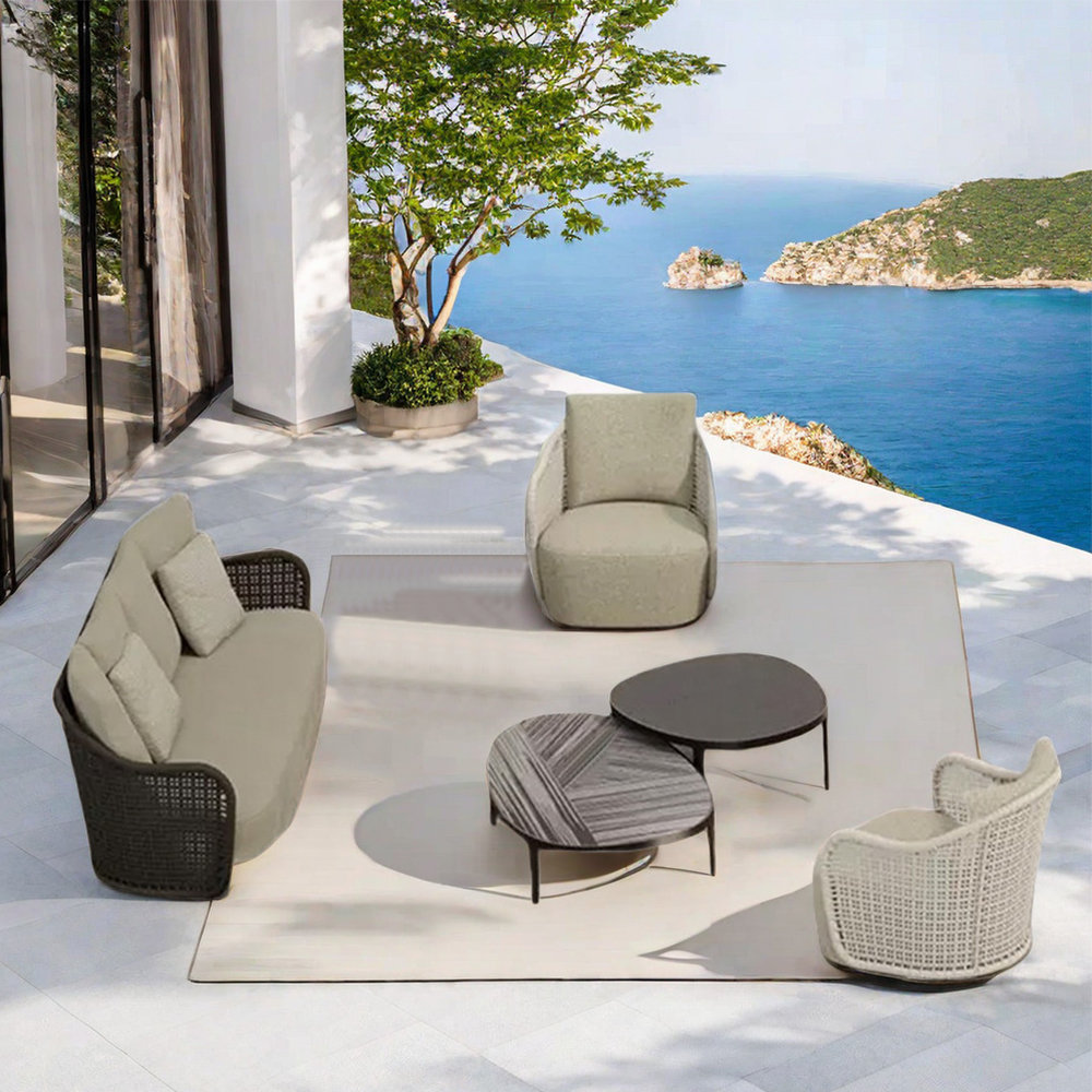 Elegant Home Furnishings.s Waterproof Braided Rope Patio Sofa Set 4 ...