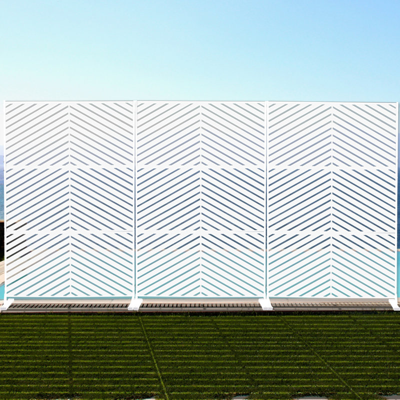 Kozyard Metal Privacy Screen Decorative Outdoor Divider With Stand ...