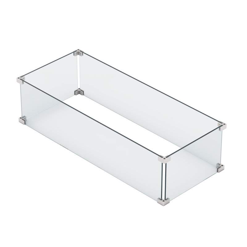 Borealis Olney Rectangle Fire Pit Flame Guard (Glass) & Reviews | Wayfair