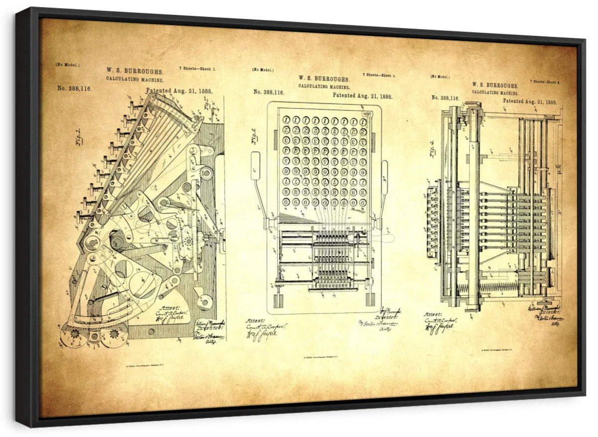 Williston Forge " Calculating Machine 1888 Patent " | Wayfair