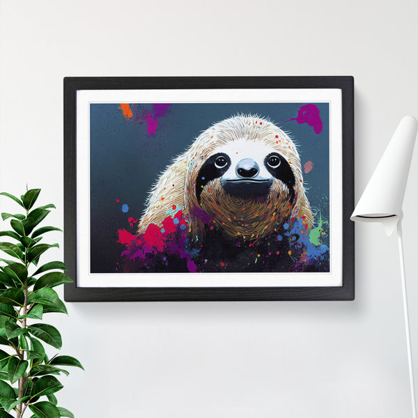 17 Stories Sloth Splash Vol.1 Abstract - Single Picture Frame Art ...