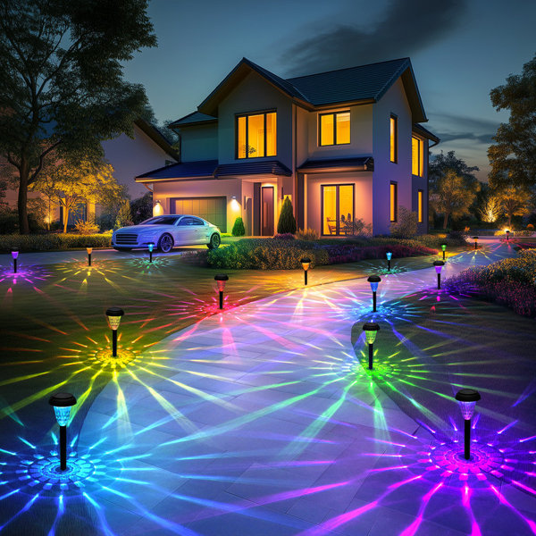 gigalumi 16 Pack Solar Garden Lights, RGB Color Changing, IP65 ...