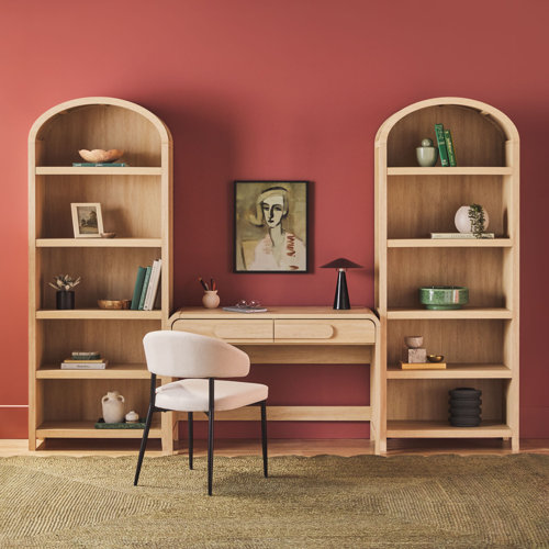 Red Barrel Studio® Sitarski 3 Piece Curved Waterfall Writing Desk with ...