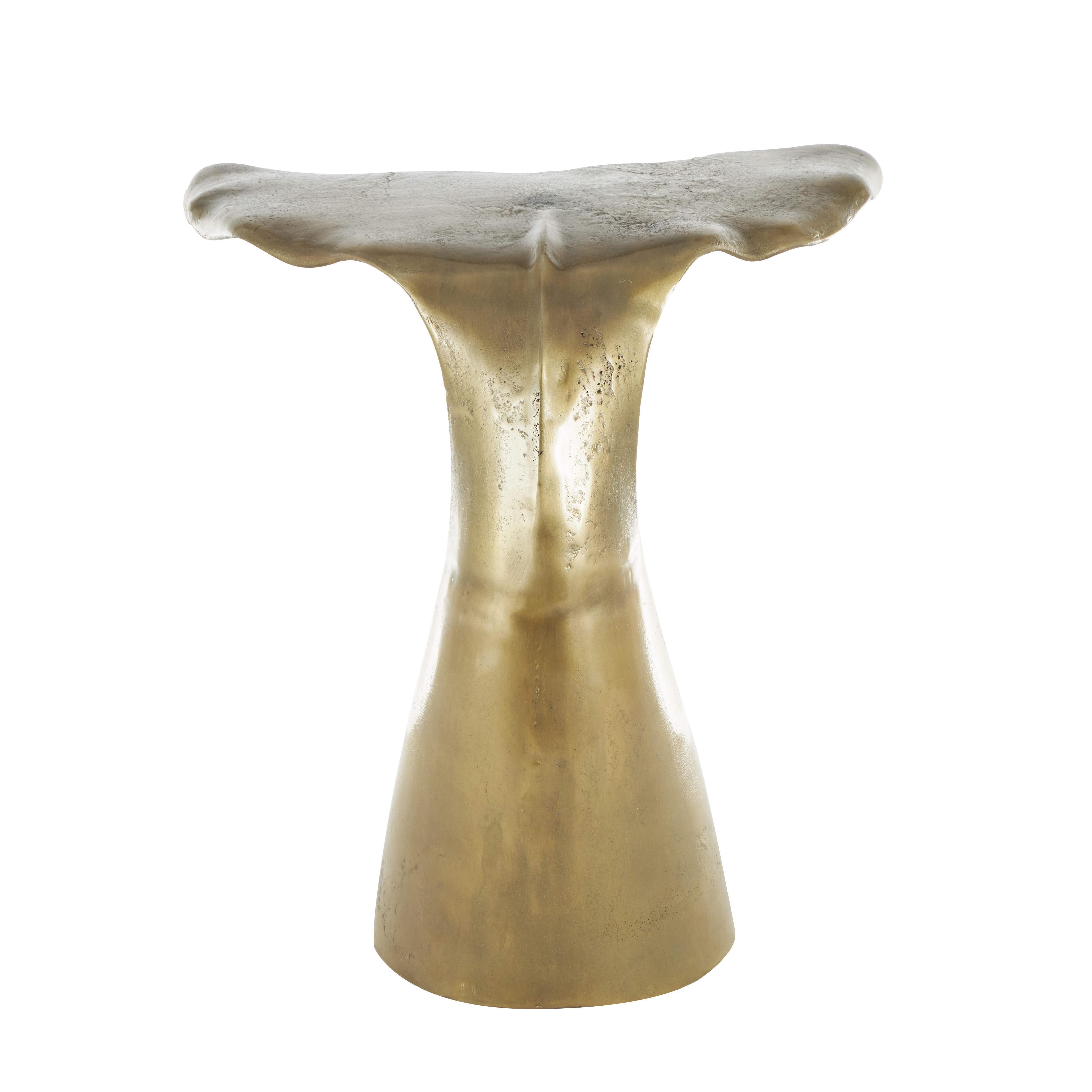 Dovecove Schlaud Aluminum Metal Tail Whale Side End Gold Accent Table ...