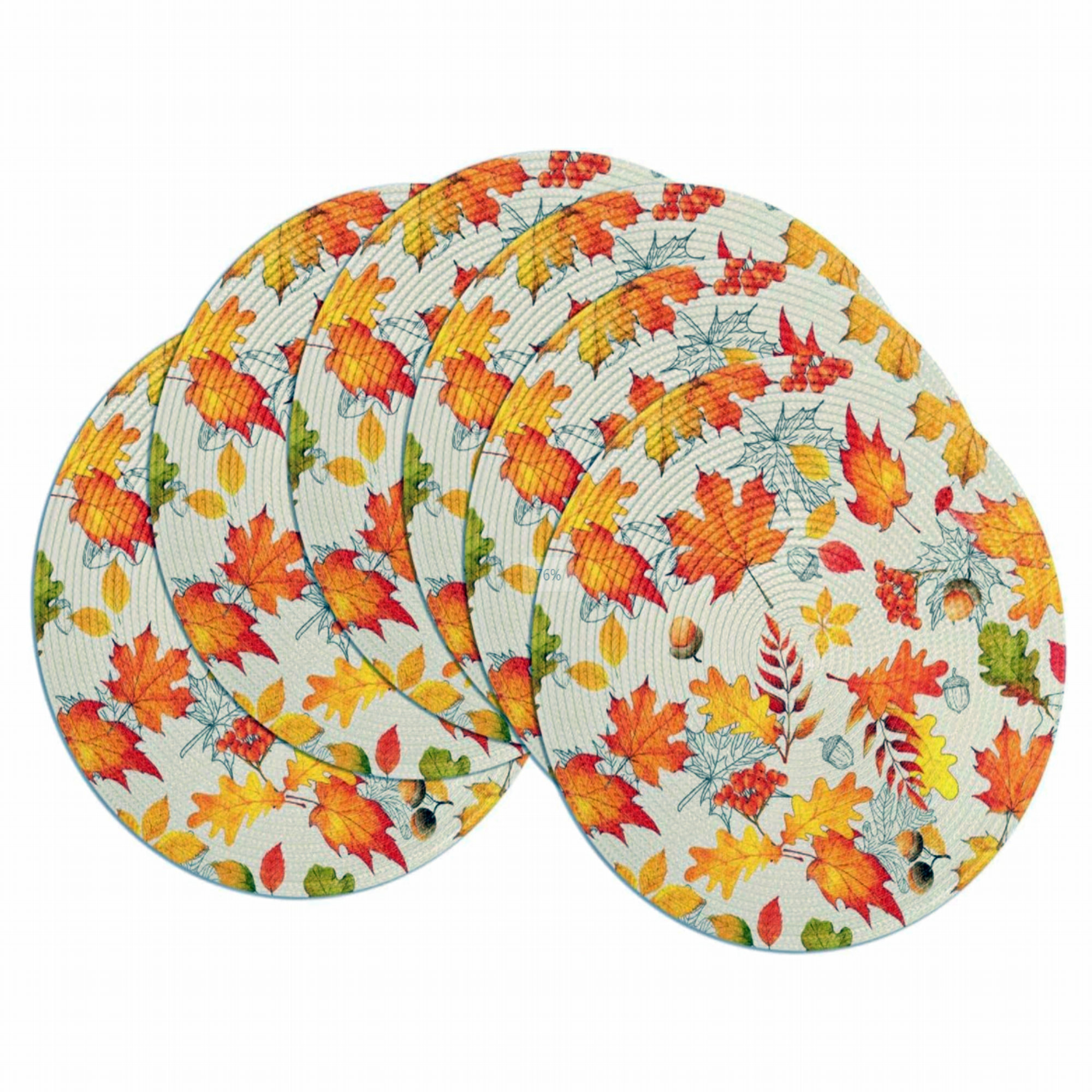 OLVOK Round Fall Placemats Set Of 6 | Wayfair