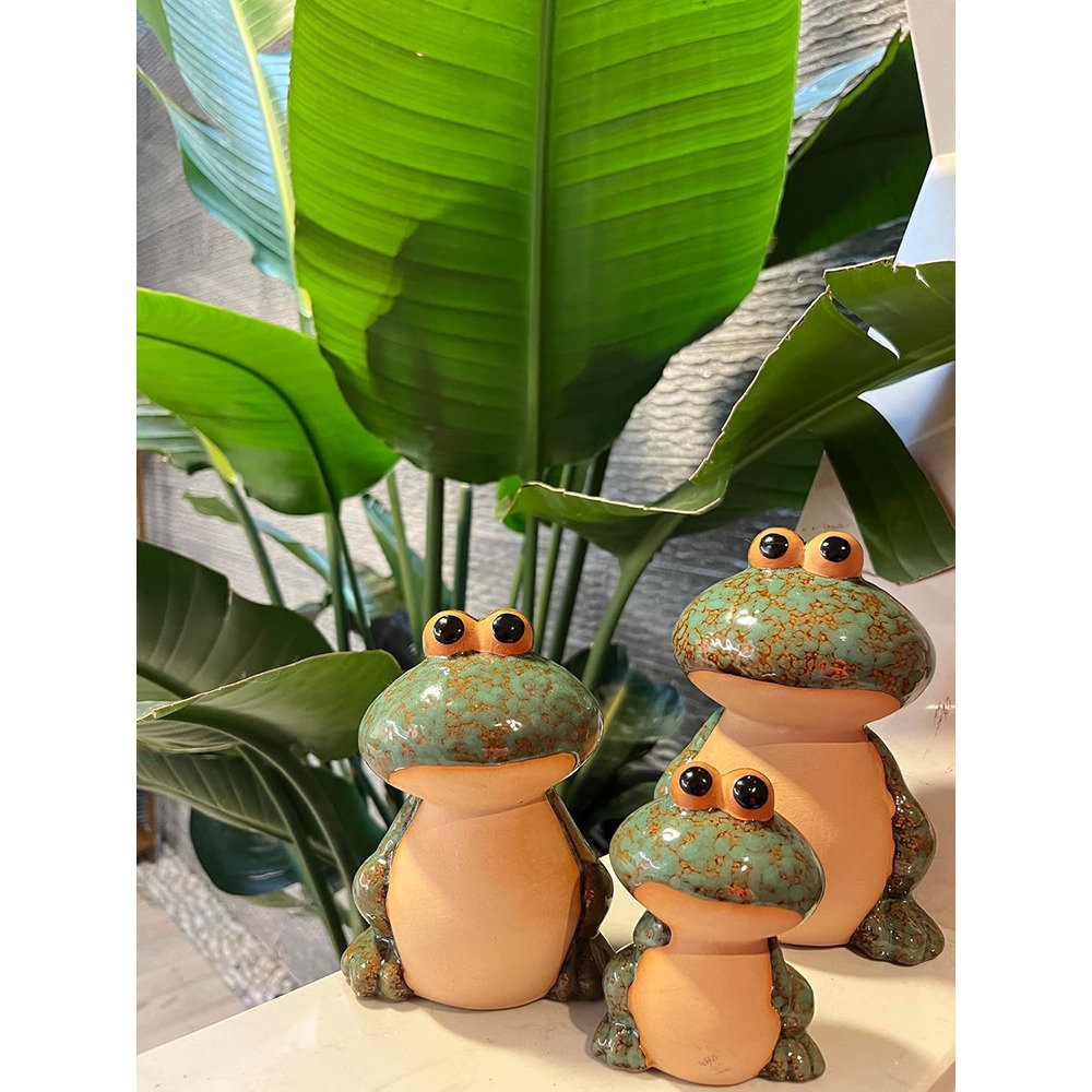 Ophelia & Co. Frog Garden Decor Set Of 3,Funny Cute Ceramic Frog Garden ...