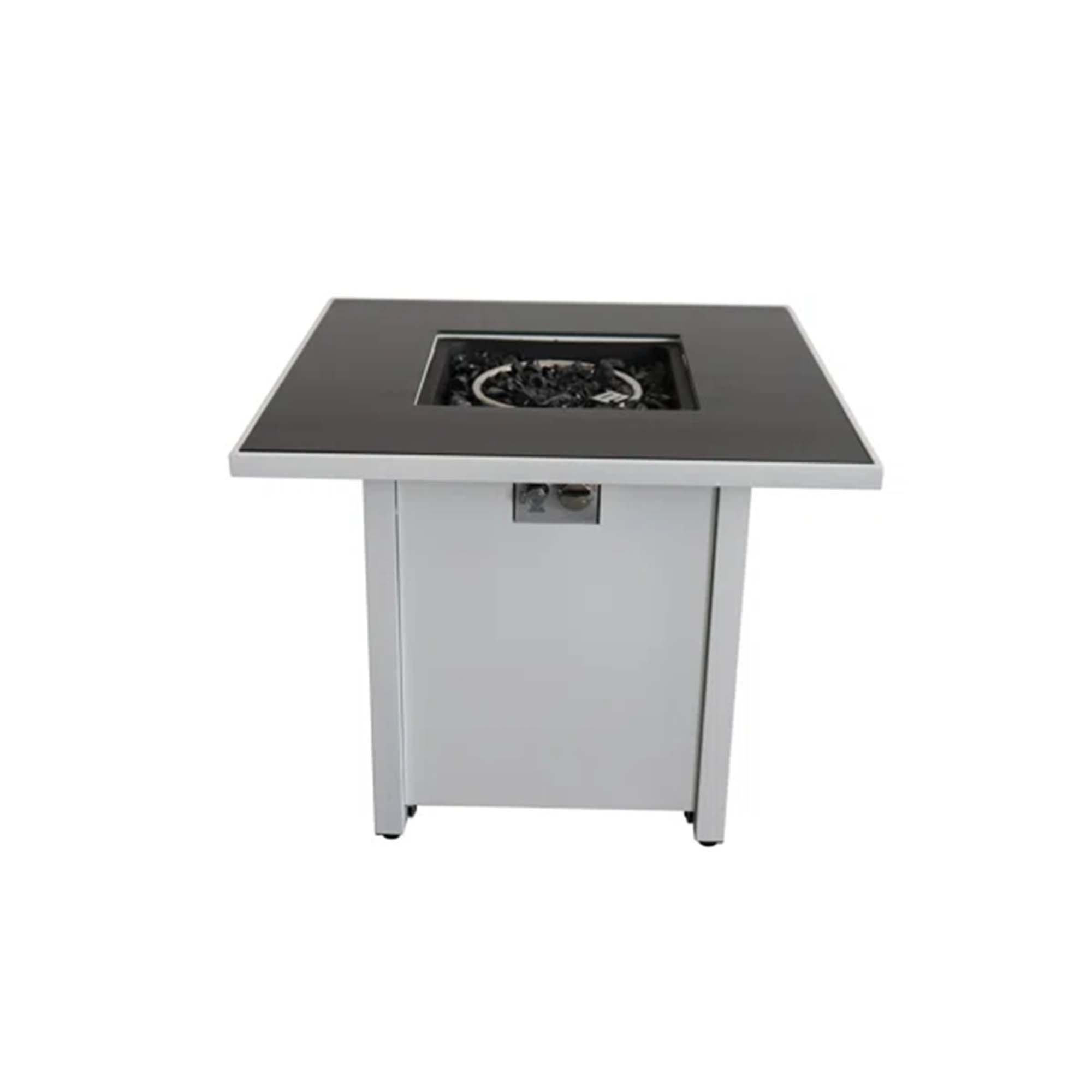 One Allium Way® Fire Pit With Powder-Coated Finish And Smoked Glass Top ...