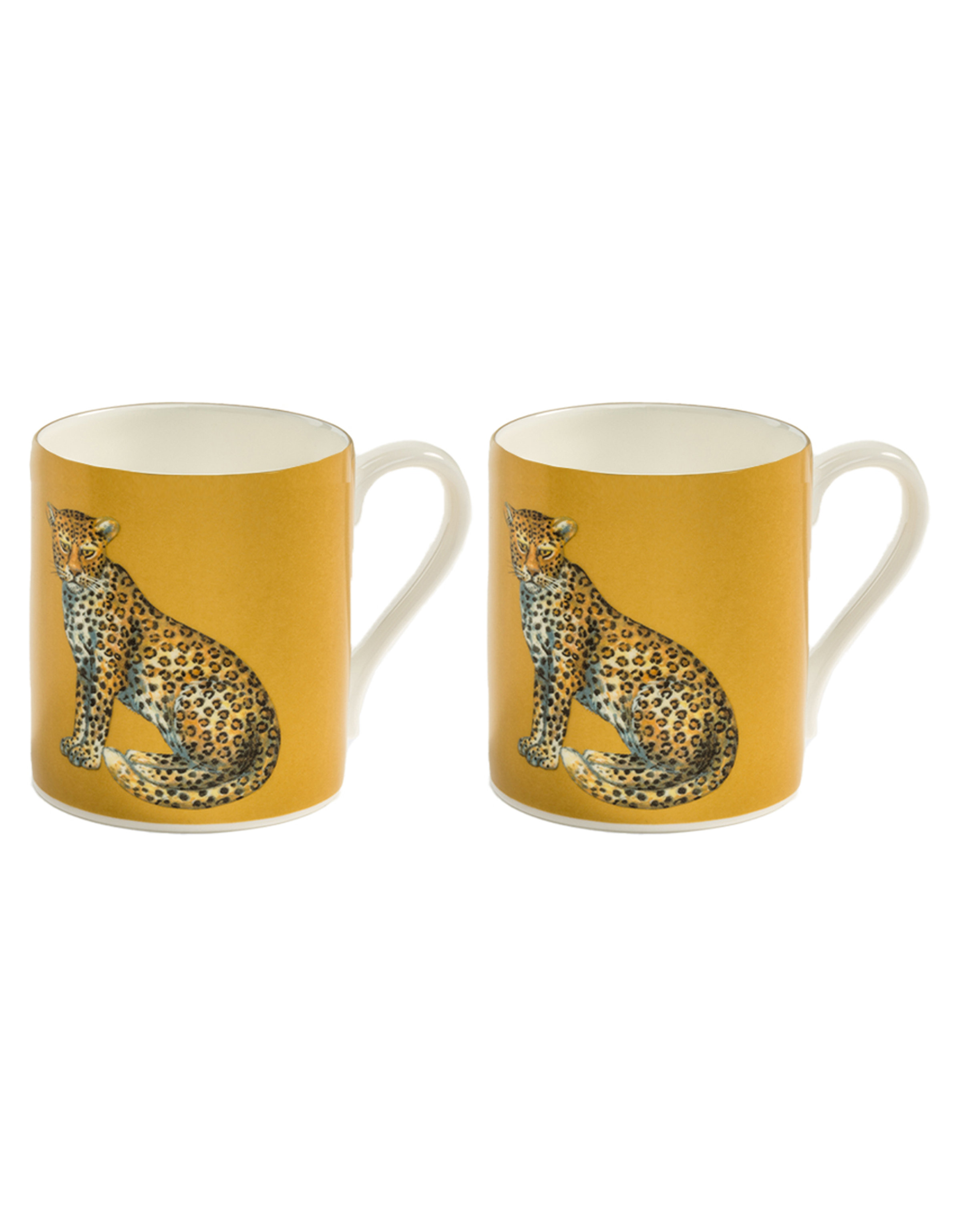 HALCYON DAYS Leopard - Gold - Mug Set X 2 | Wayfair