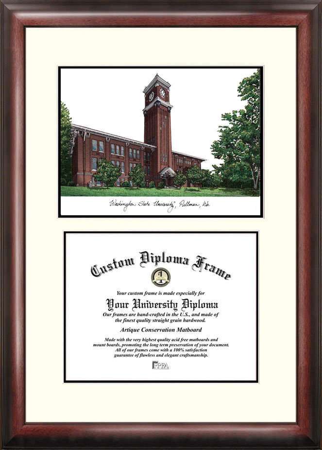 Campus Images NCAA Washington State Cougars Scholar Lithograph Diploma ...