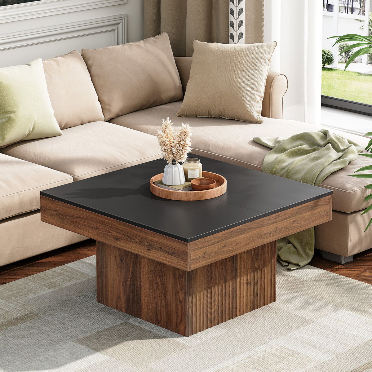 Ivy Bronx 31.5'' Coffee Table with Storage,Modern Square Coffee Table ...