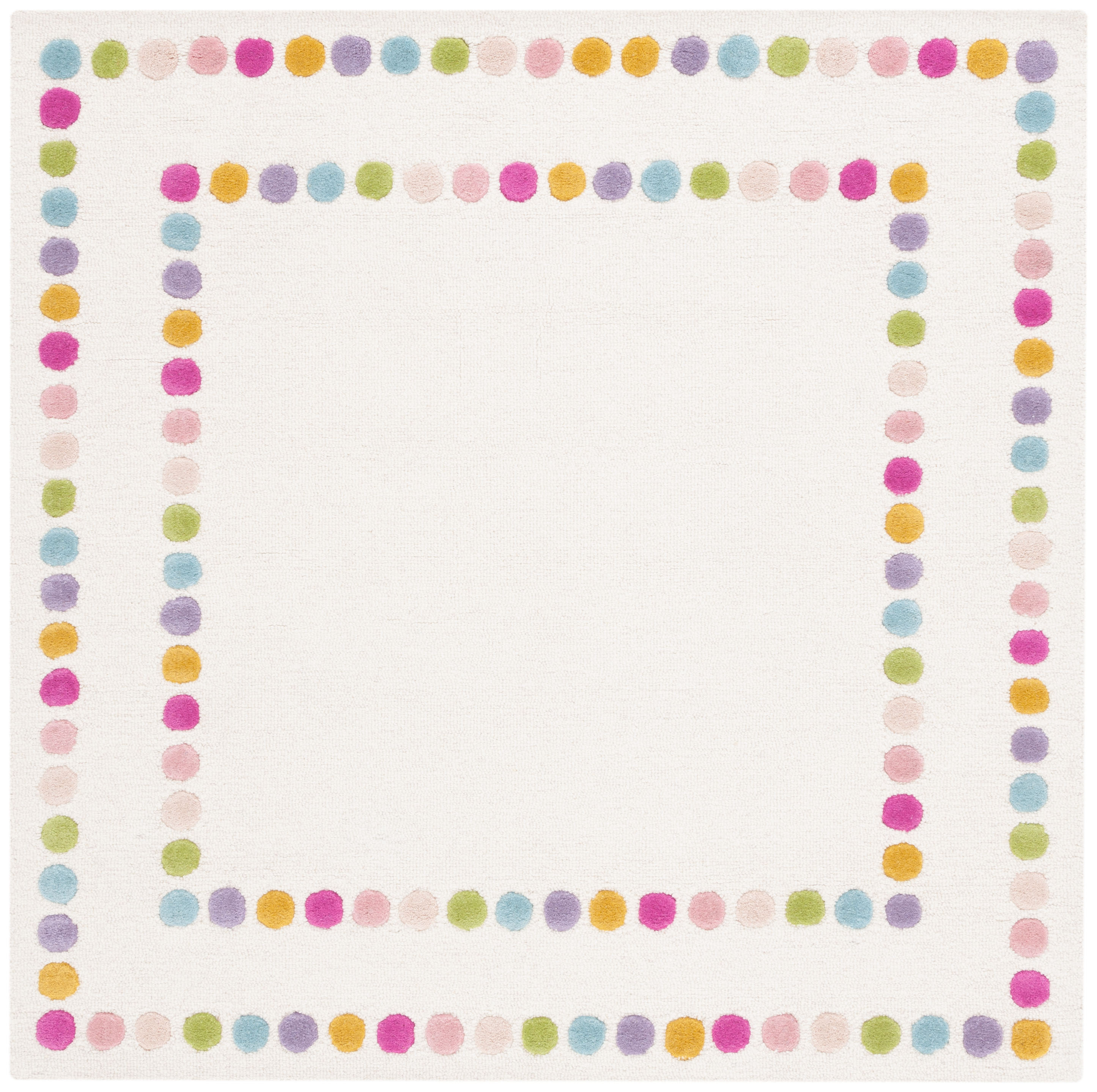 Langley Street® Lowman Polka Dots Hand Tufted Wool/Cotton in Ivory/Pink ...
