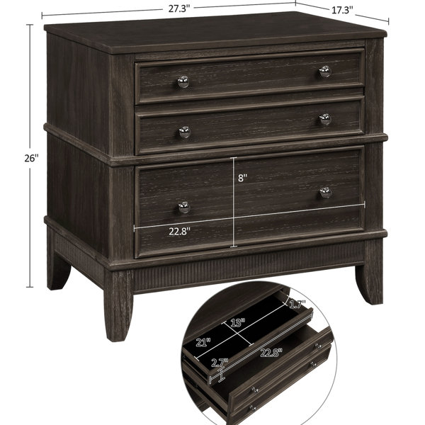 Winston Porter Miyonna Solid Wood 3 - Drawer Accent Chest | Wayfair