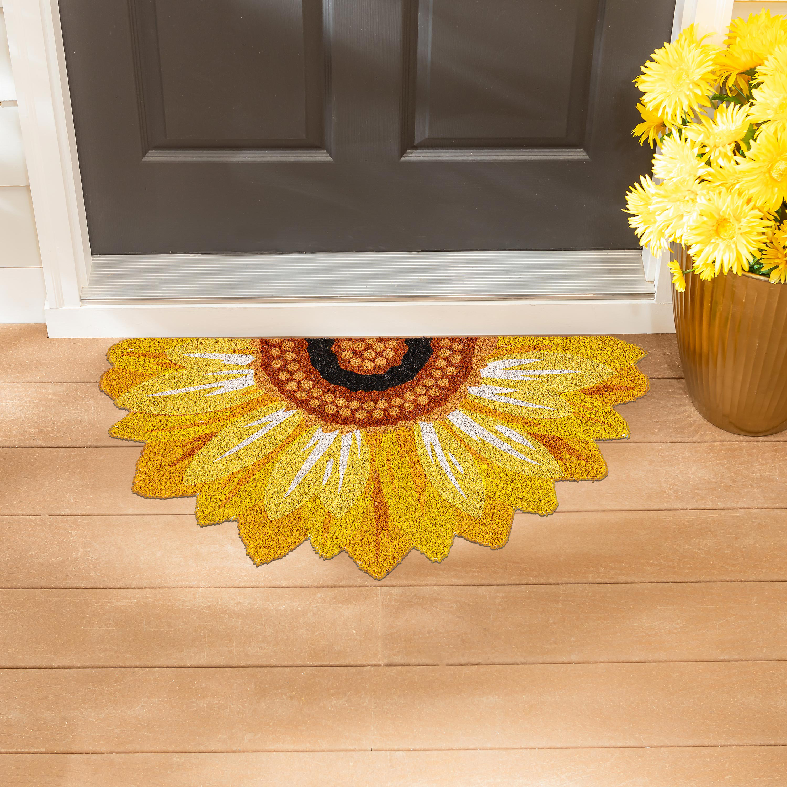August Grove® Bless Our Home Sunflower Shaped Mat | Wayfair