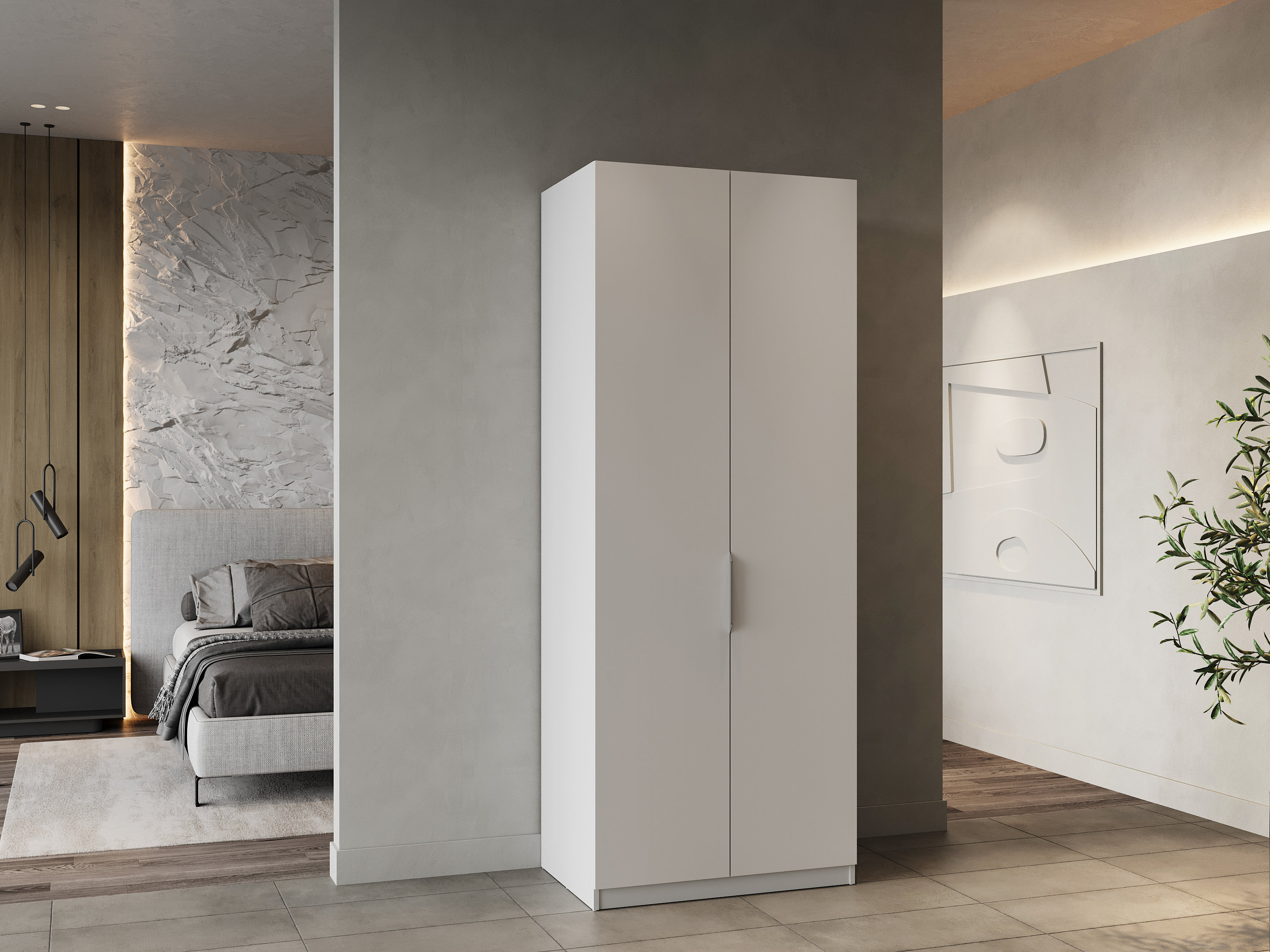 17 Stories Novaly 2 Door Manufactured Wood Wardrobe | Wayfair.co.uk