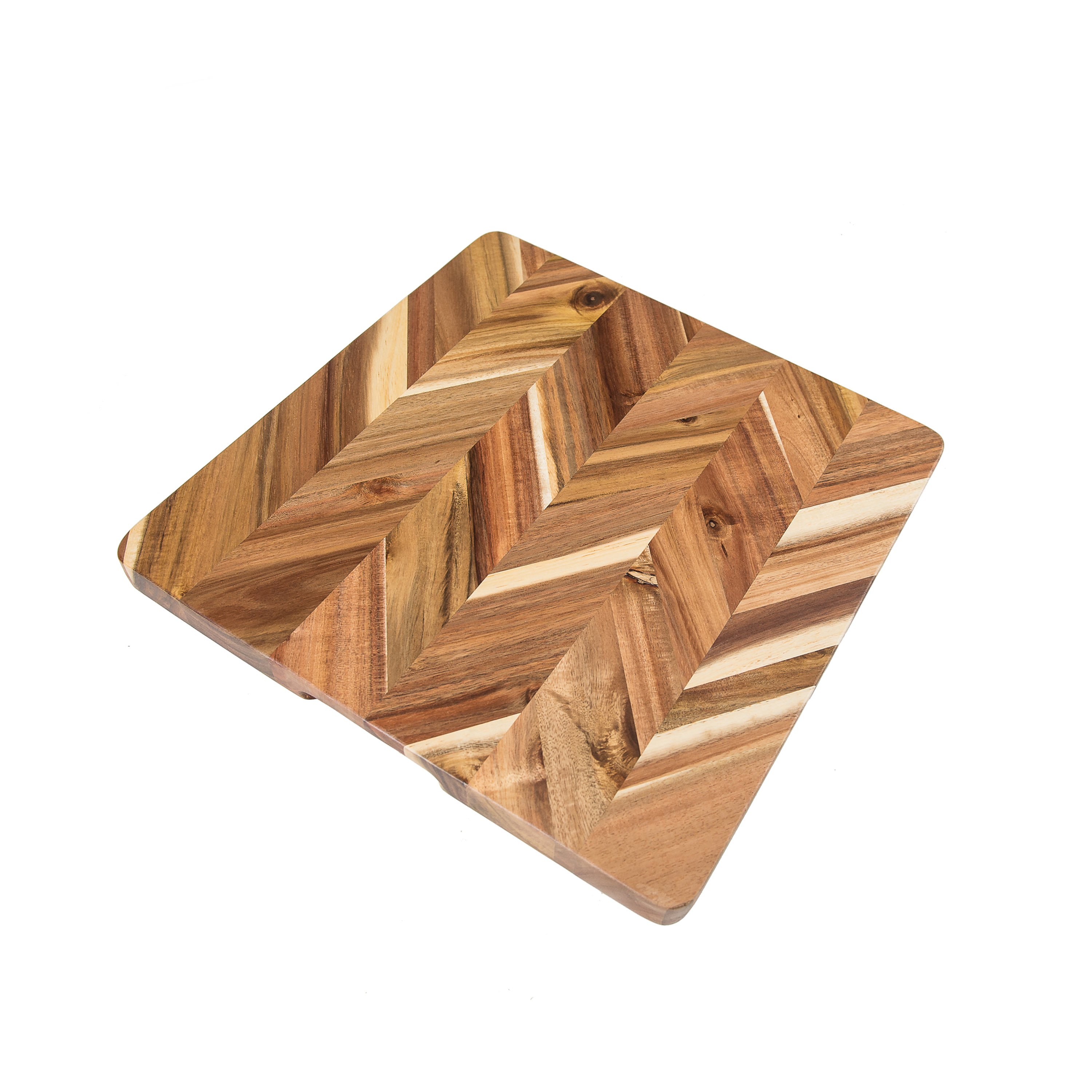 Lipper Acacia Herringbone Board With Inset Handles | Wayfair