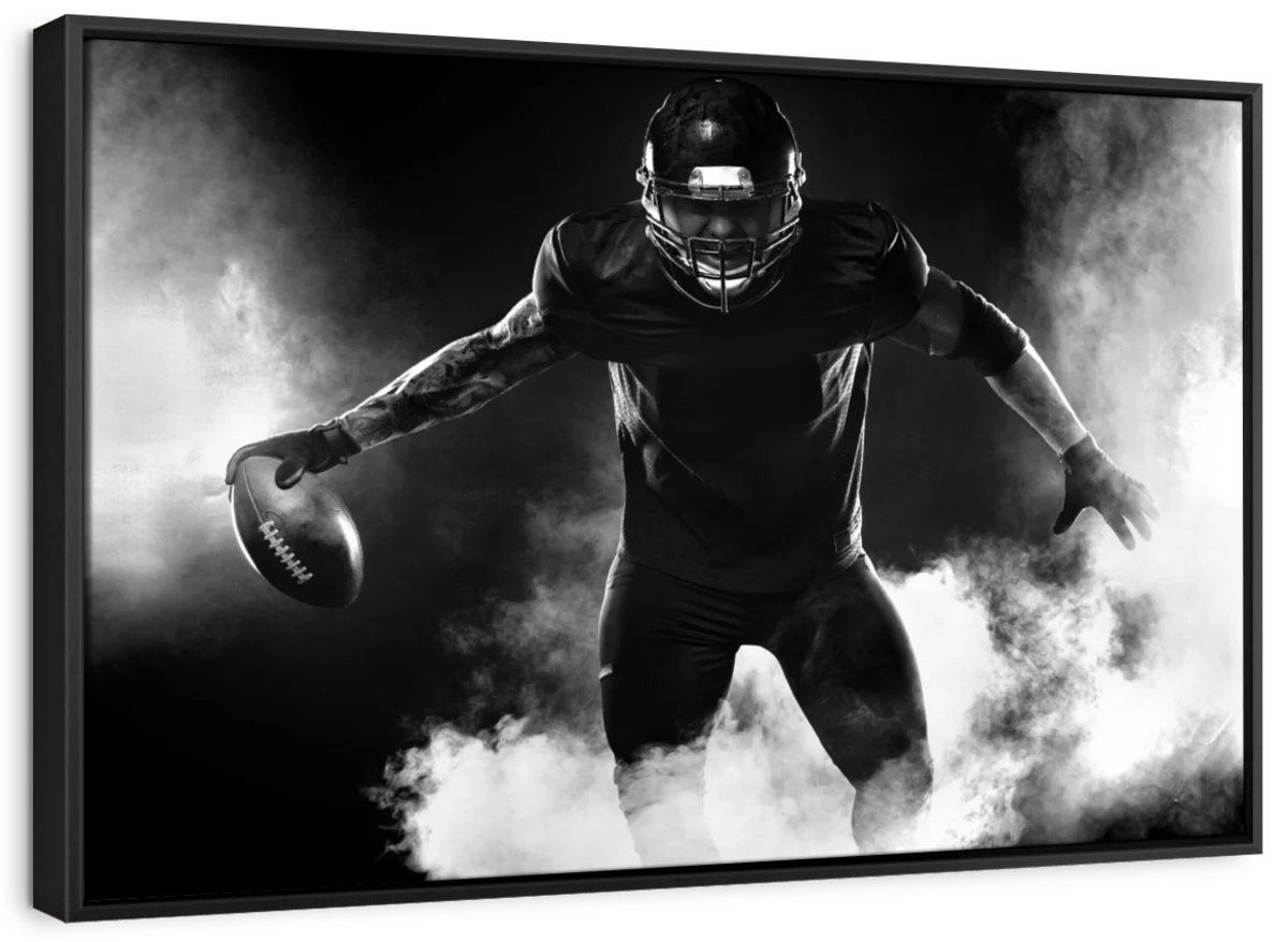 Ebern Designs Football Player Stance Canvas Print | Wayfair