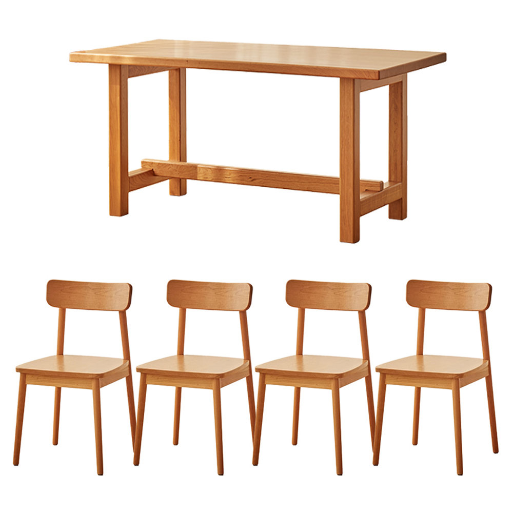 Sleek Surface Designs Simple And Durable Thick Cherry Wood Dining Table ...